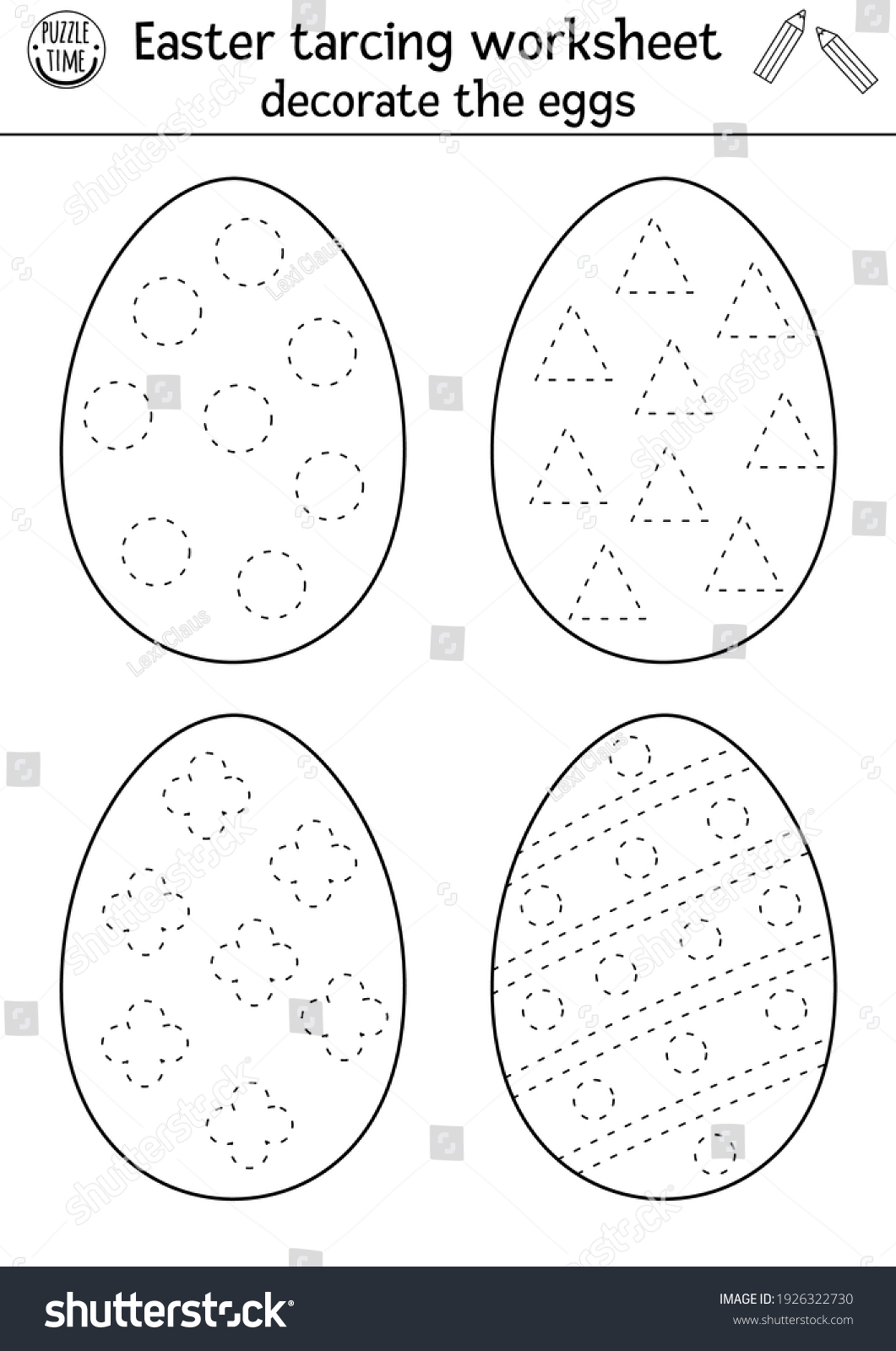 Vector Easter Handwriting Practice Worksheet Spring Stock Vector ...