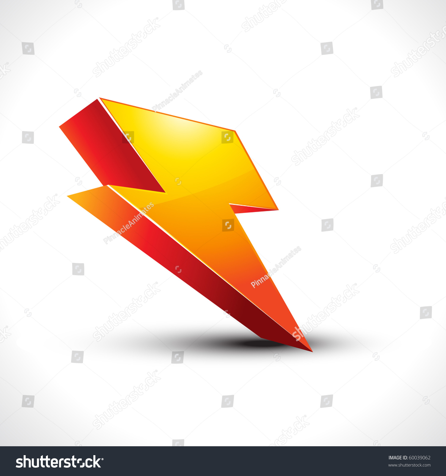 Vector Electricity 3d Icon On White Stock Vector (Royalty Free ...