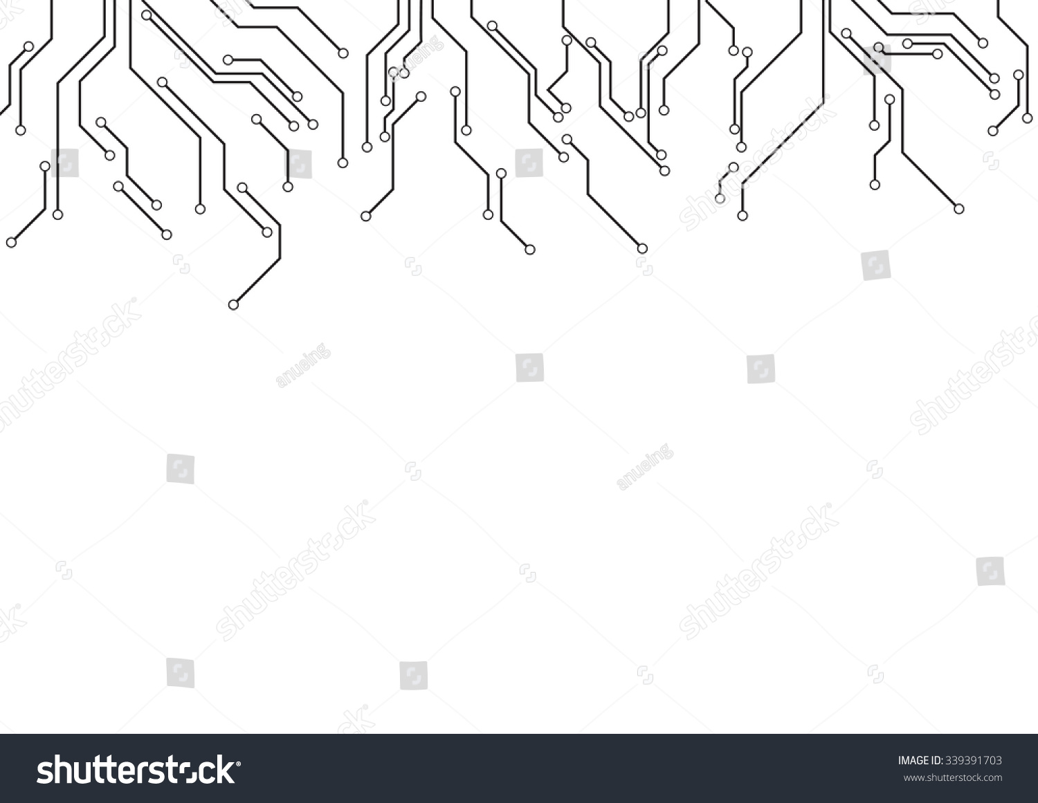 Vector, Electronic Circuit Border On White Background - 339391703 ...