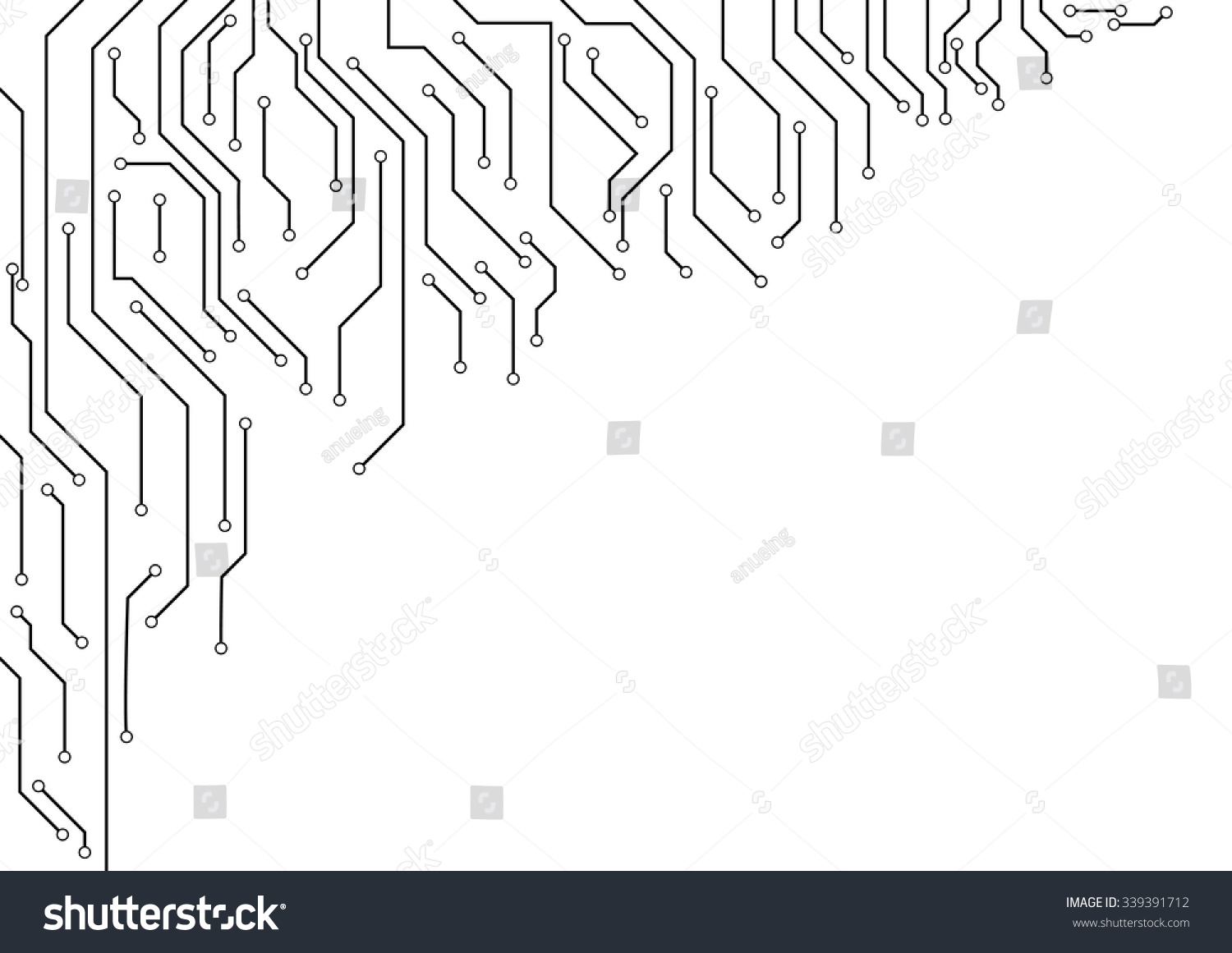 Vector Electronic Circuit Border On White Stock Vector (Royalty Free ...