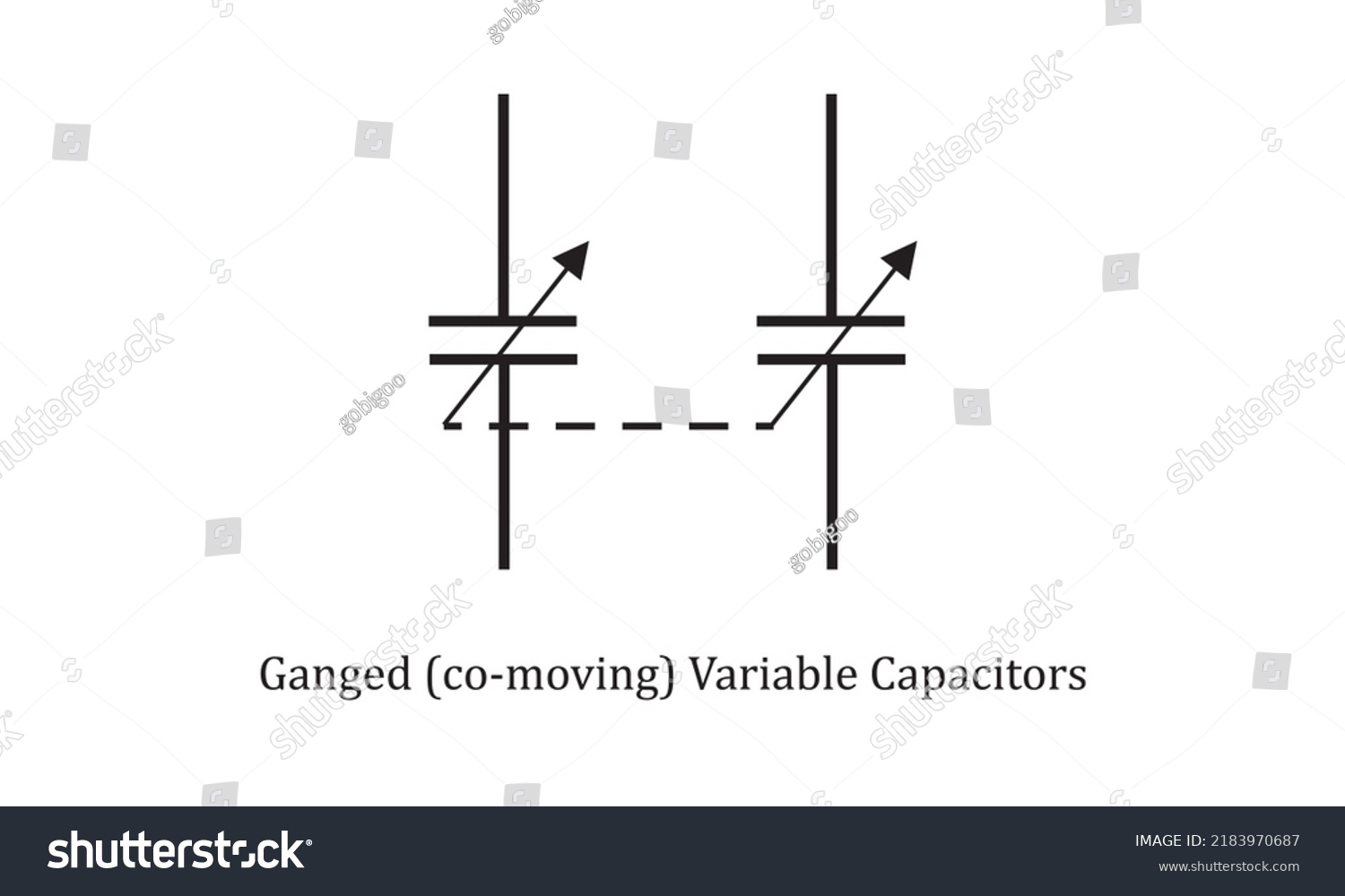 Vector Electronic Circuit Symbol Ganged Variable Stock Vector (Royalty ...