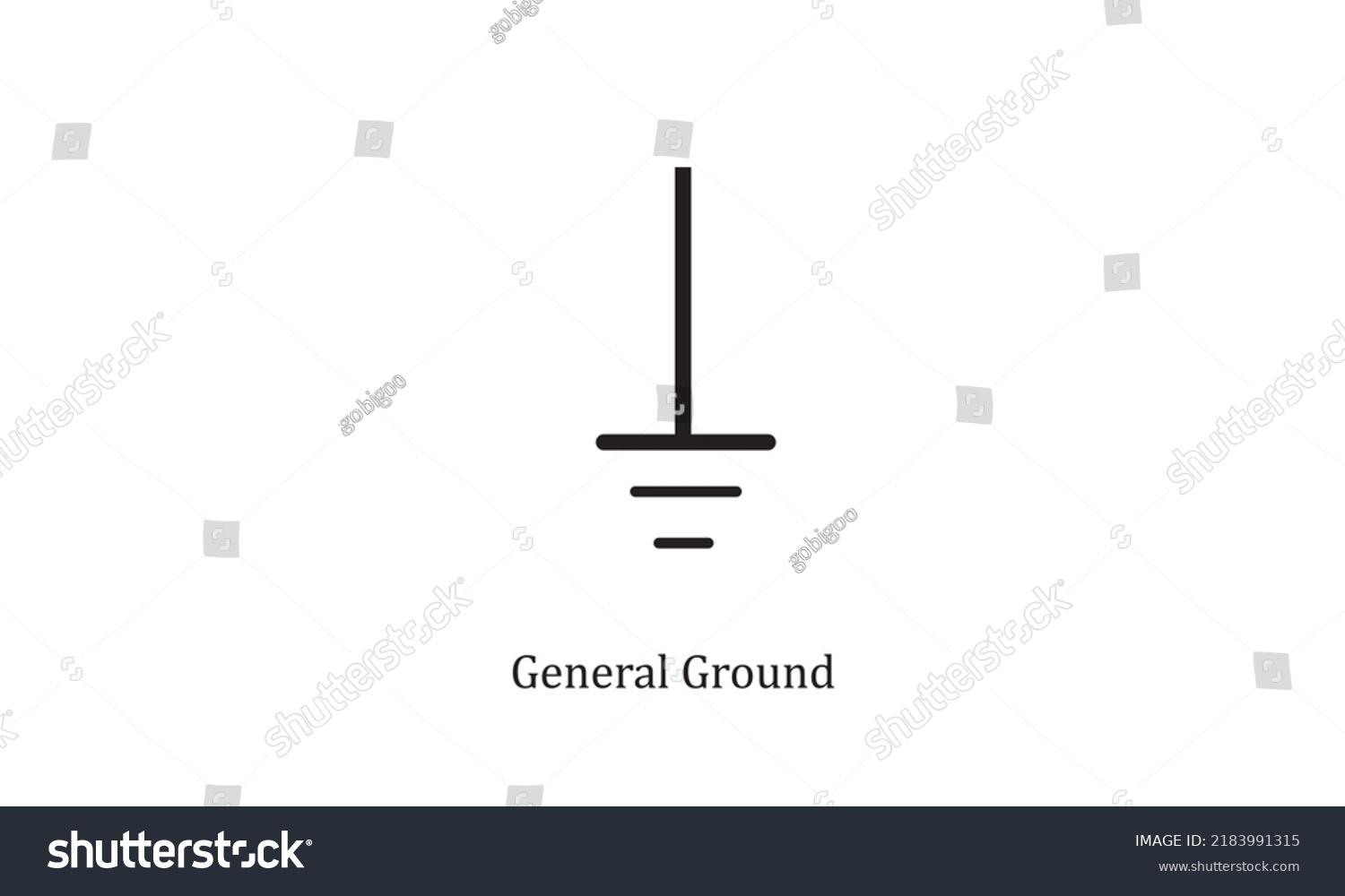 Vector Electronic Circuit Symbol General Ground Stock Vector (Royalty ...