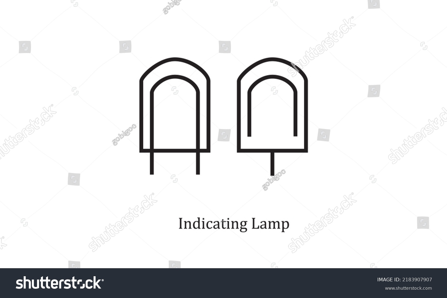 Vector Electronic Circuit Symbol Indicating Lamp Stock Vector (Royalty ...