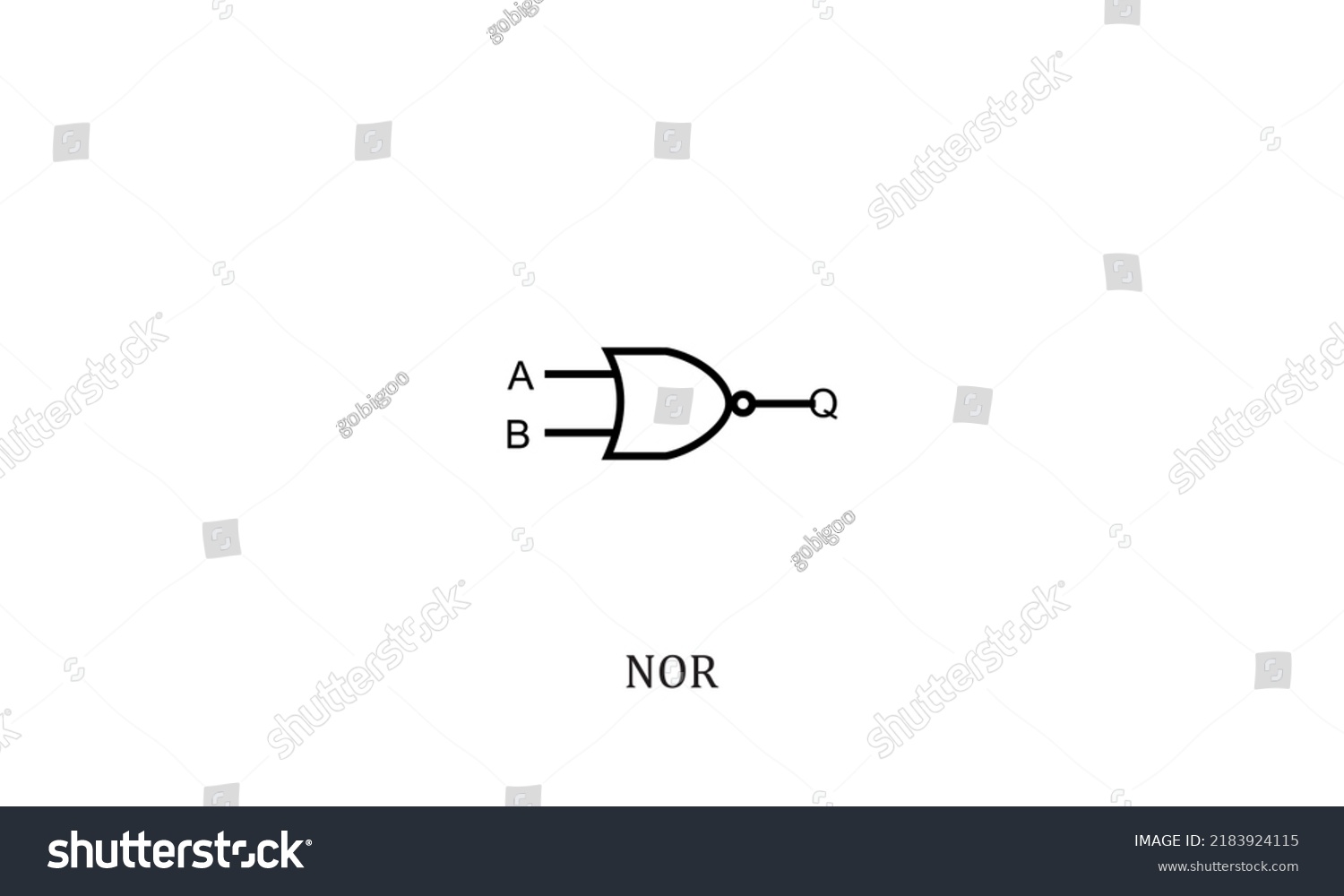 Vector Electronic Circuit Symbol Nor Gate Stock Vector (Royalty Free ...