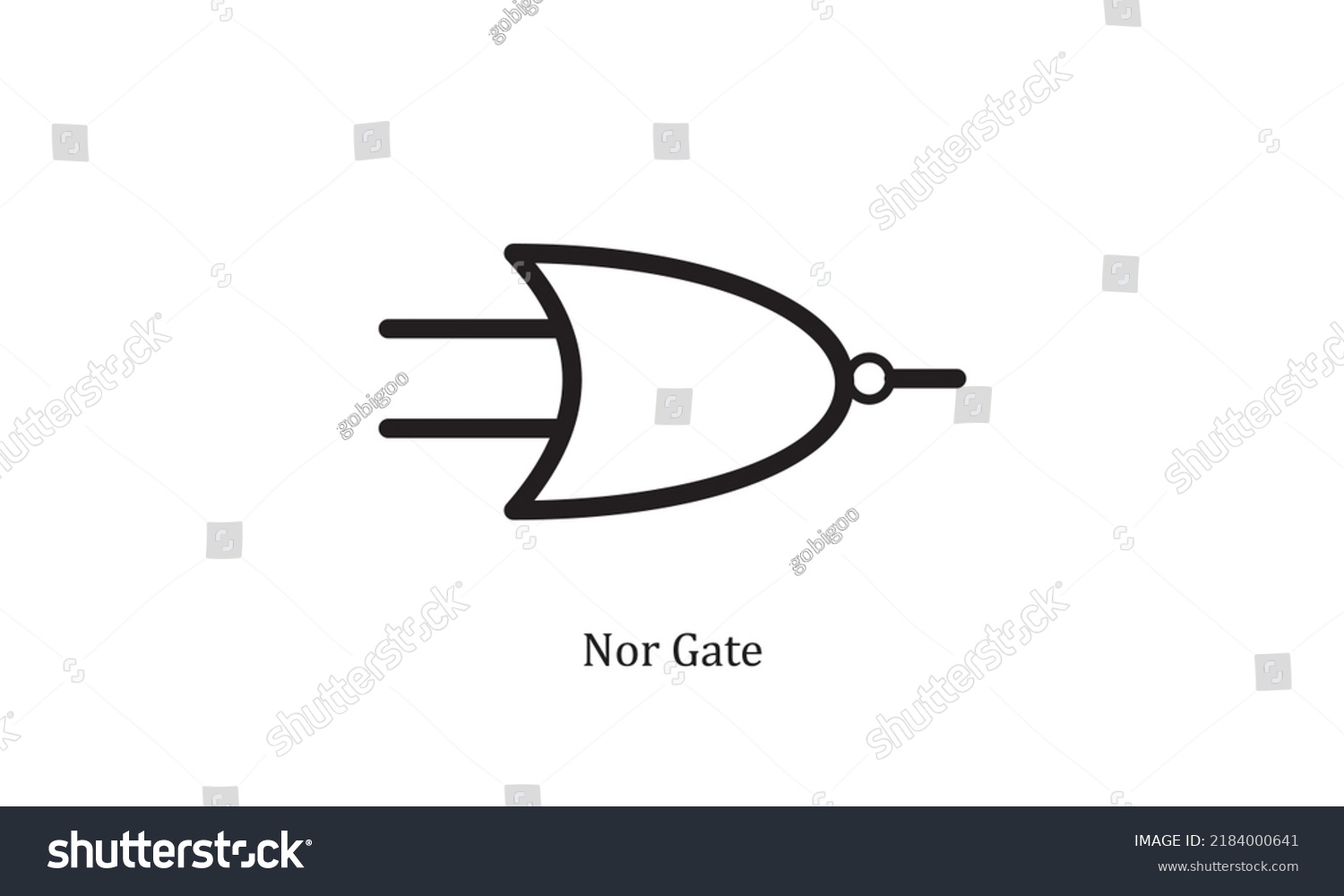 Vector Electronic Circuit Symbol Nor Gate Stock Vector (Royalty Free ...