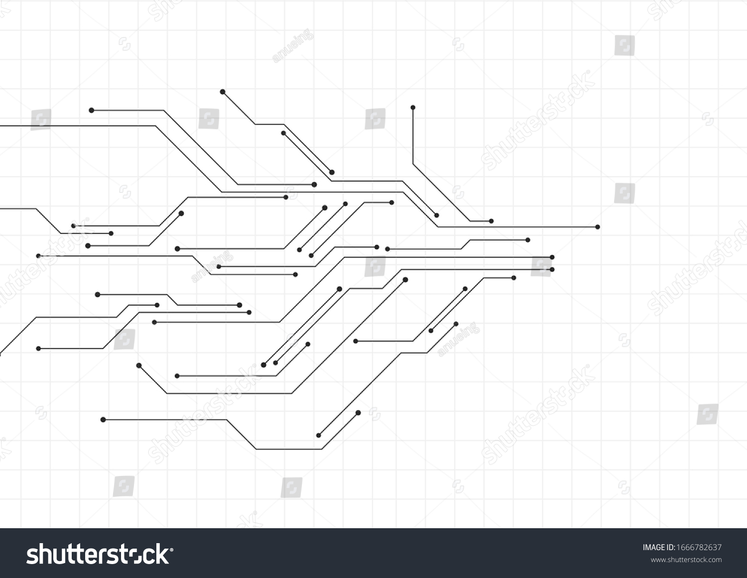 Vector Electronic Circuit Gray Grid On Stock Vector (Royalty Free ...