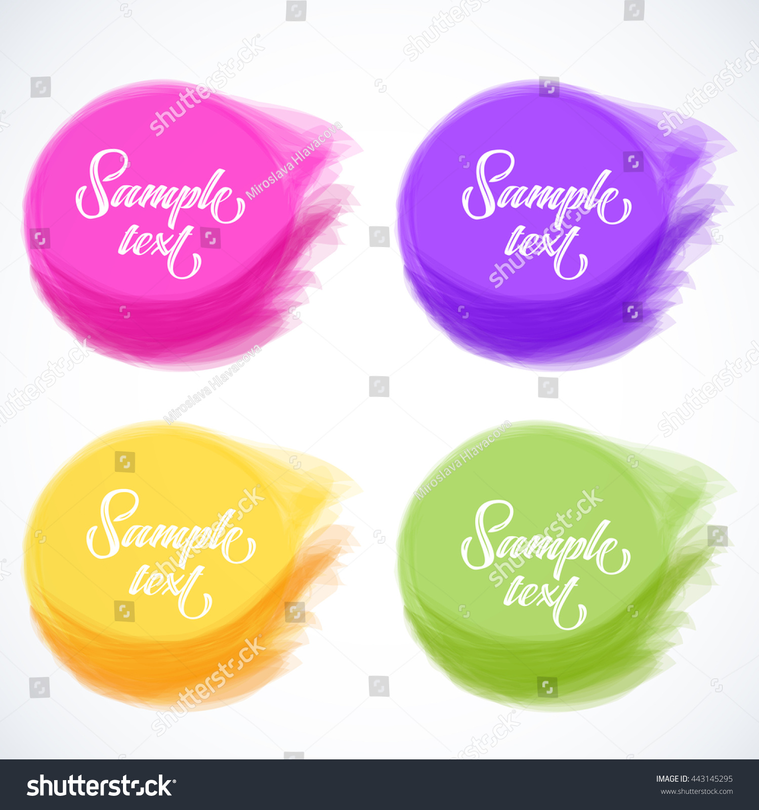 Vector Elements Headers Circle Brush Strokes Stock Vector (Royalty Free ...