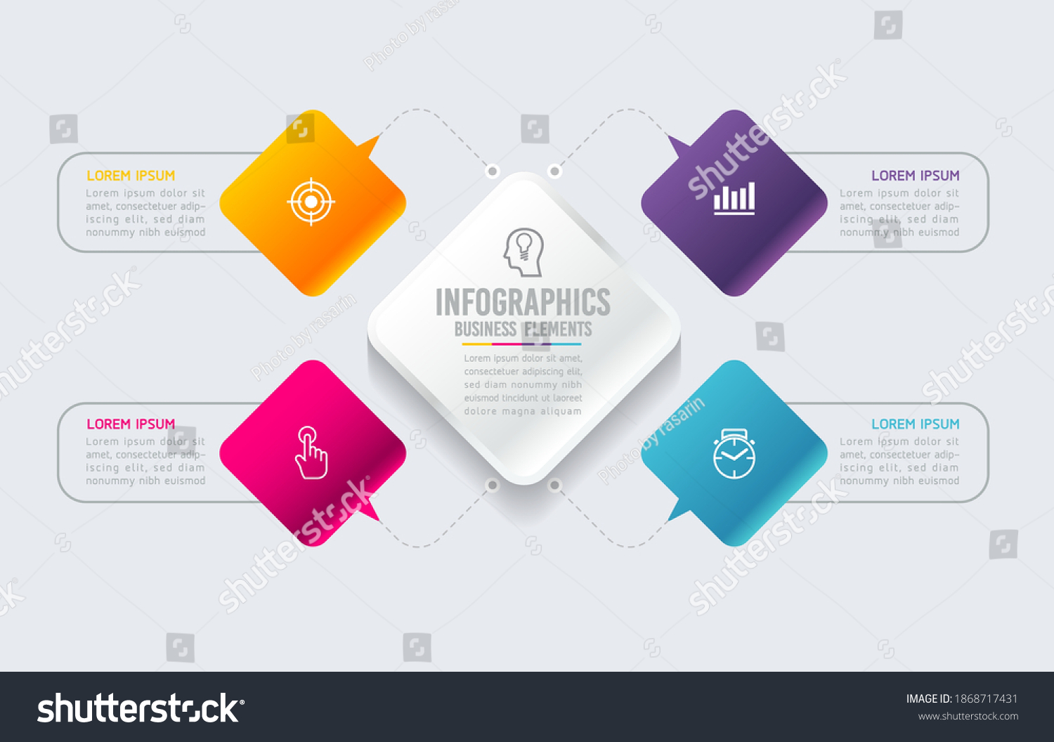 Vector Elements Infographics Presentation Chart Steps Stock Vector ...