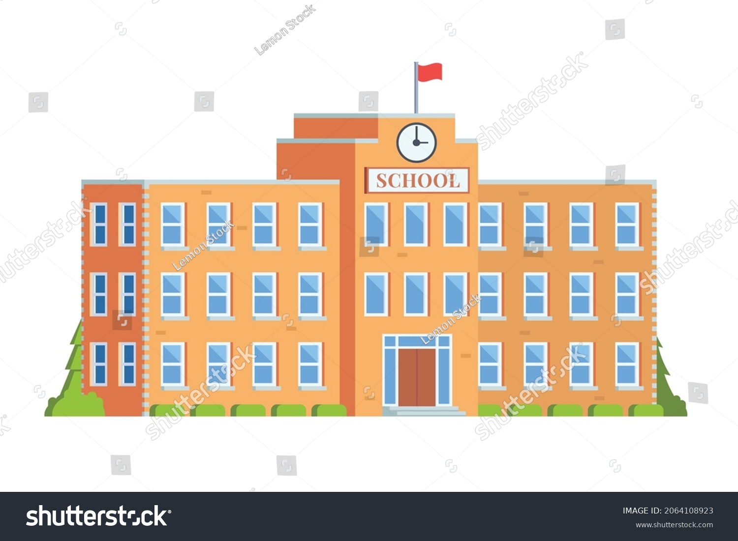 Vector Elements Representing School City Illustration Stock Vector ...