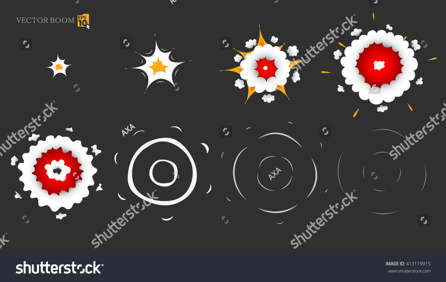 Vector Elements Create Animation Small Explosion: vector de stock ...