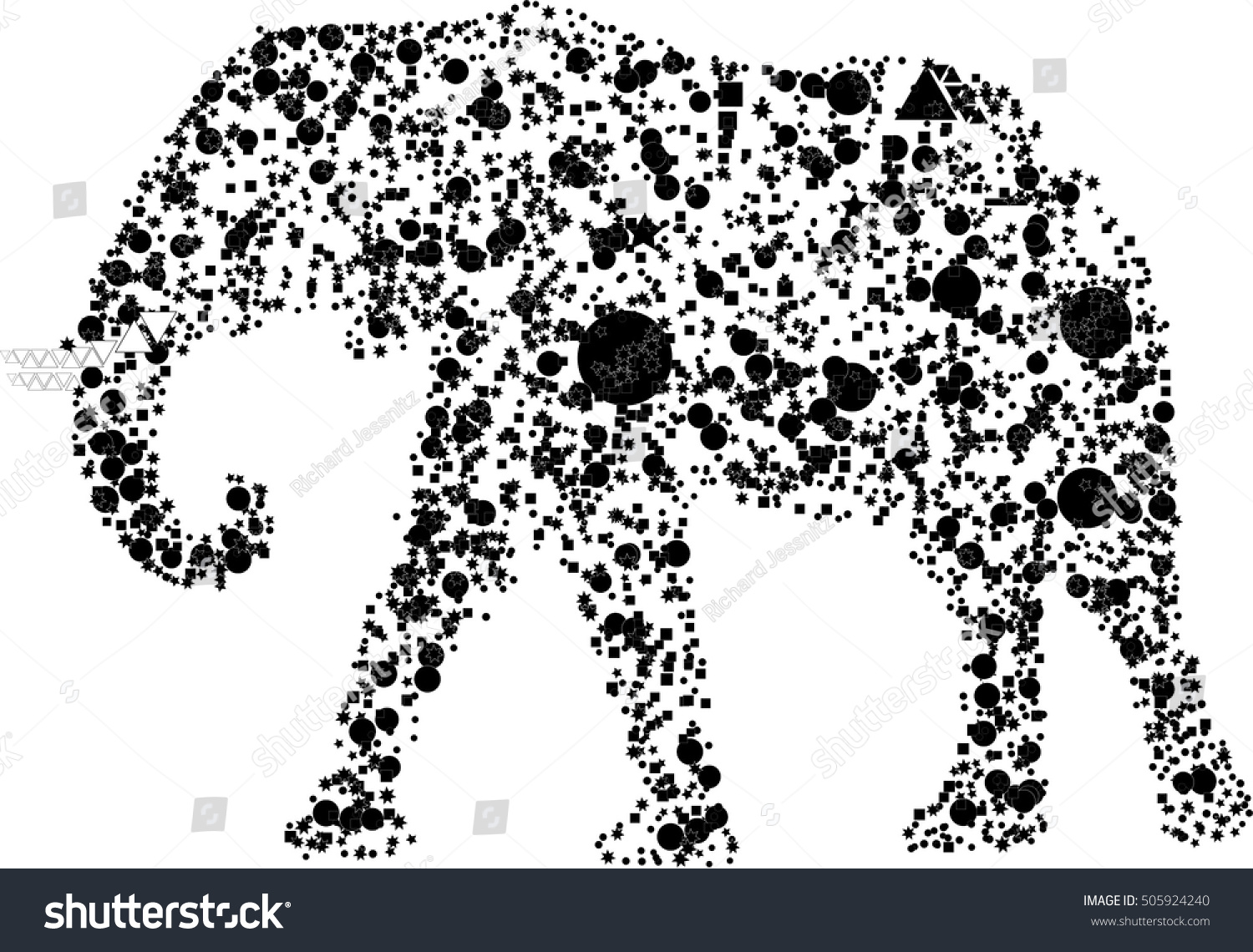 Vector Elephant Geometric Shapes Art Stock Vector (Royalty Free ...