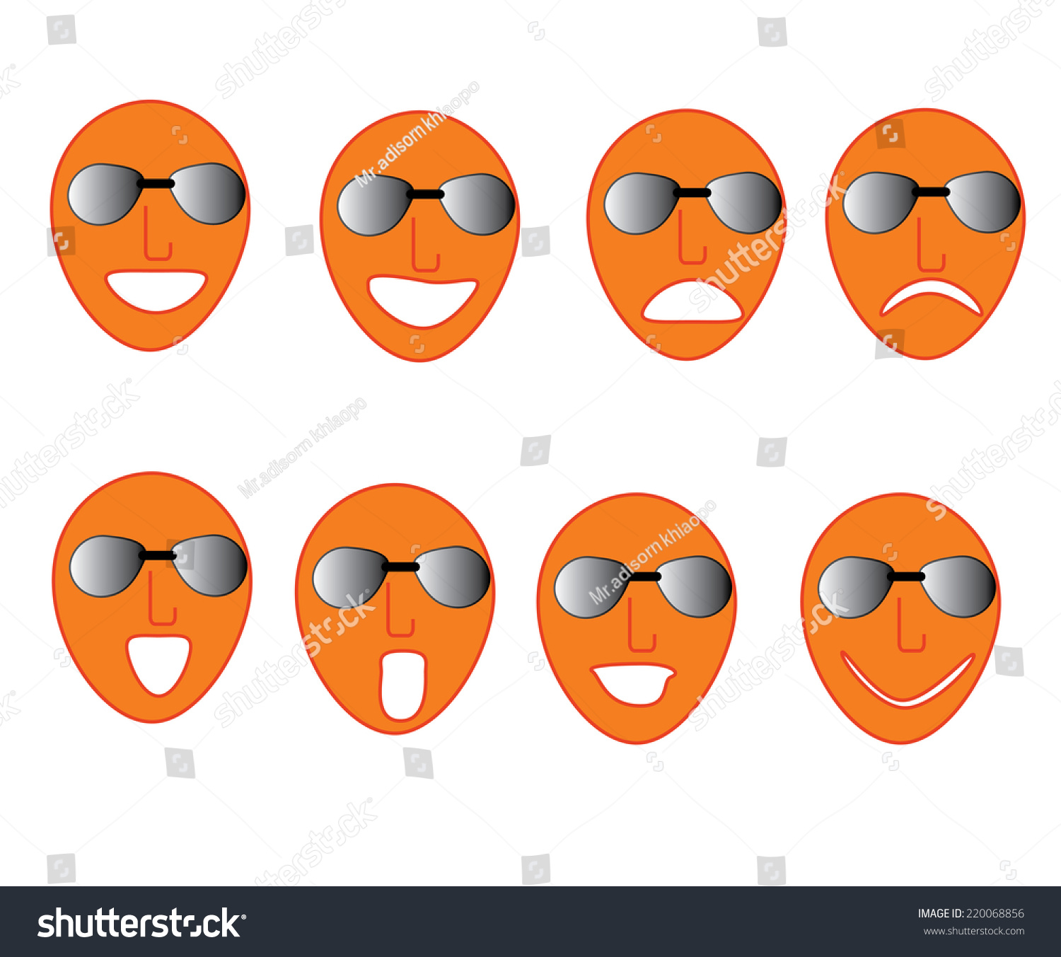 Vector Emotion Set Icon Logo Stock Vector (Royalty Free) 220068856