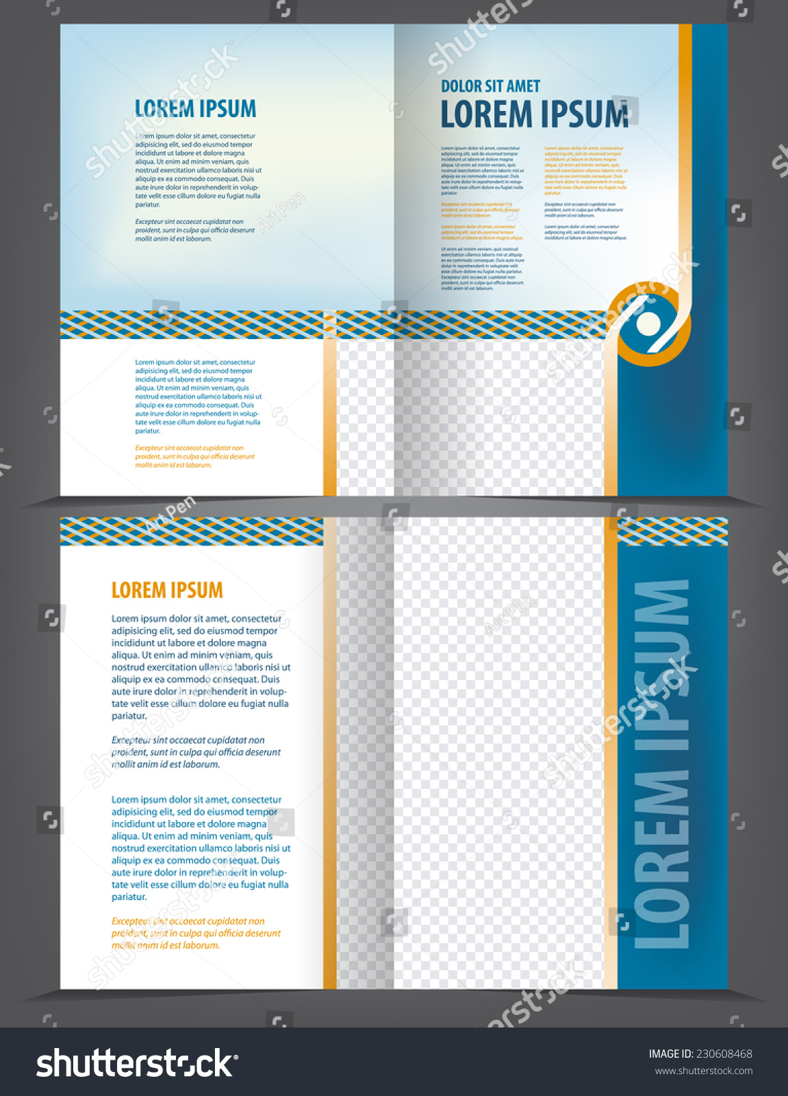 Vector Empty Bifold Brochure Print Template Stock Vector (Royalty Free ...