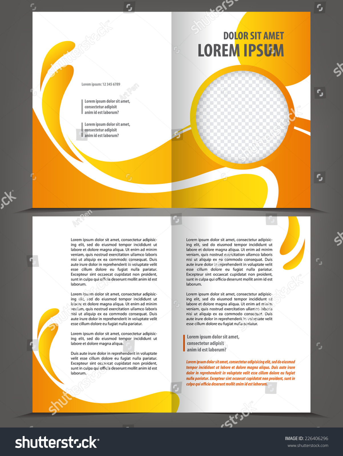 Vector Empty Brochure Template Design Orange: เวกเตอร์สต็อก (ปลอดค่า ...