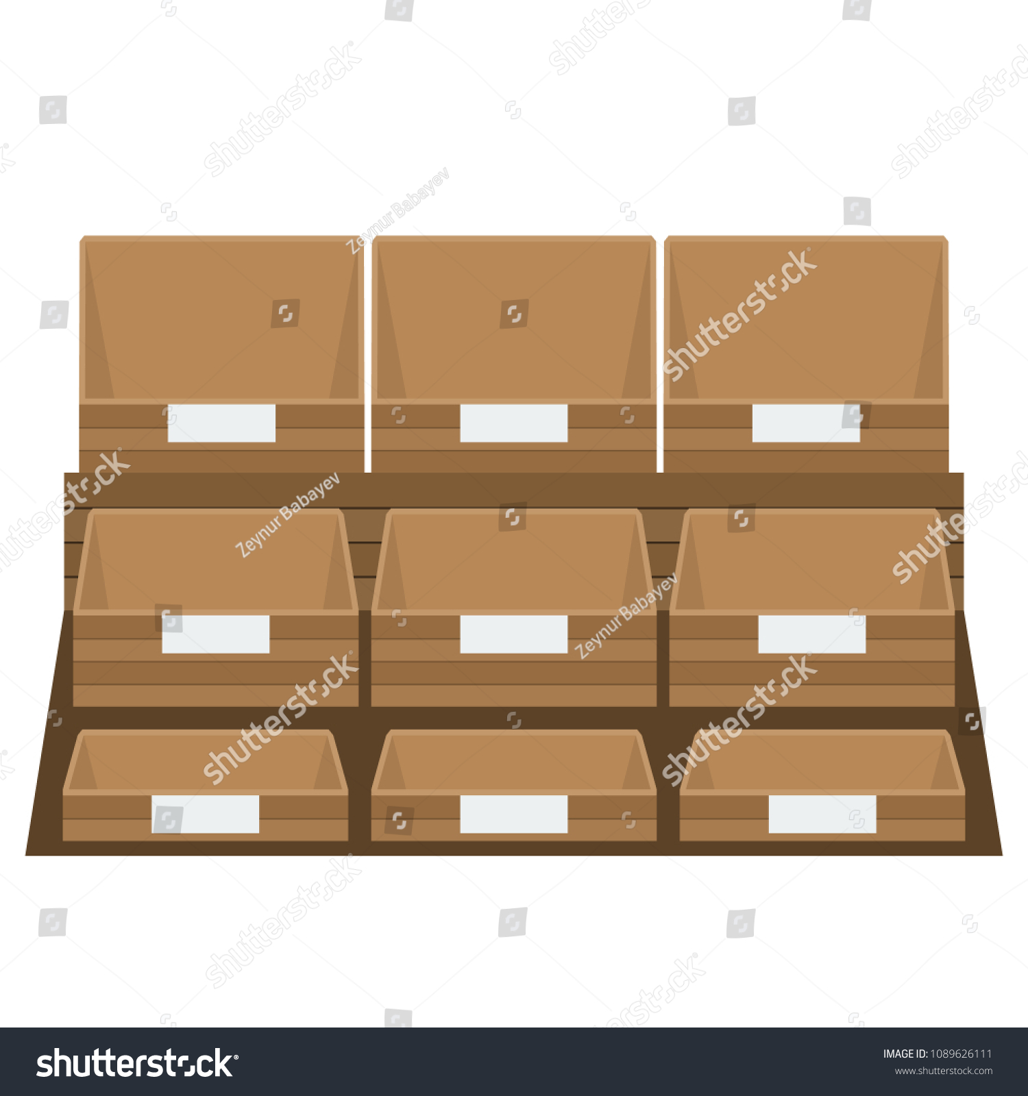 Vector Empty Grocery Boxes Store Supermarket Stock Vector (Royalty Free ...