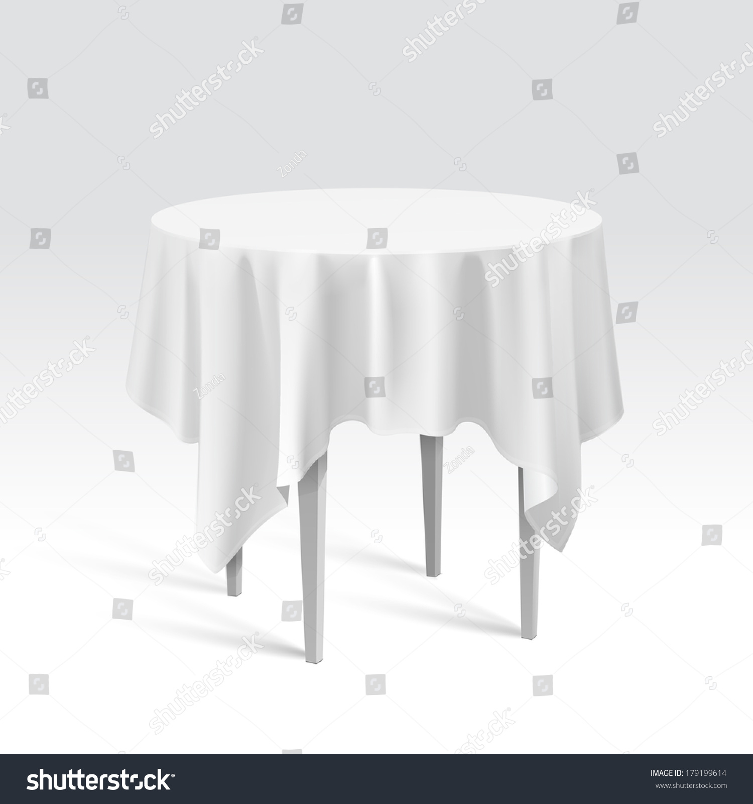 Vector Empty Round Table Tablecloth Isolated Stock Vector (Royalty Free) 179199614 | Shutterstock