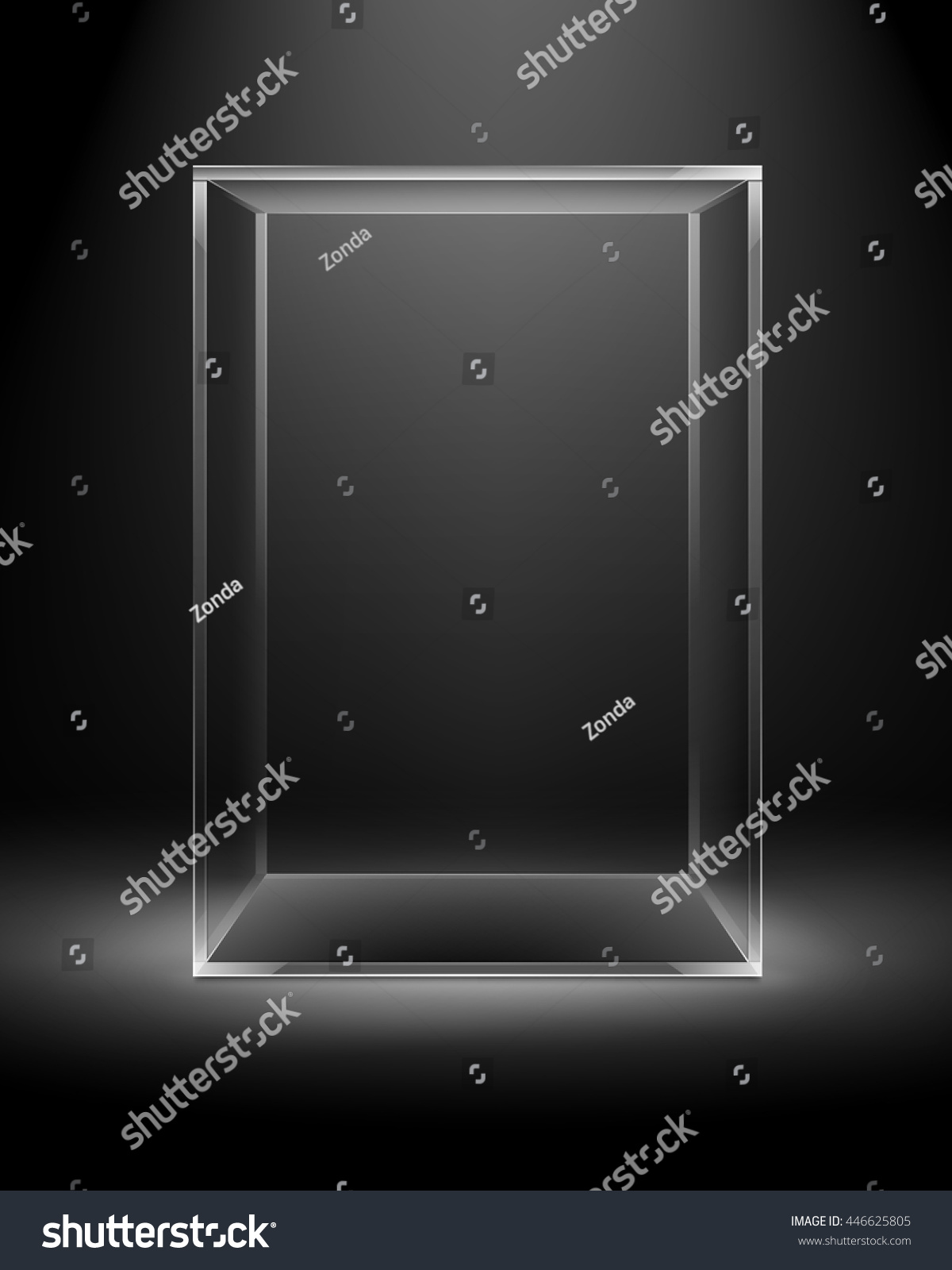 Vector Empty Transparent Glass Box Rectangle Stock Vector (Royalty Free ...