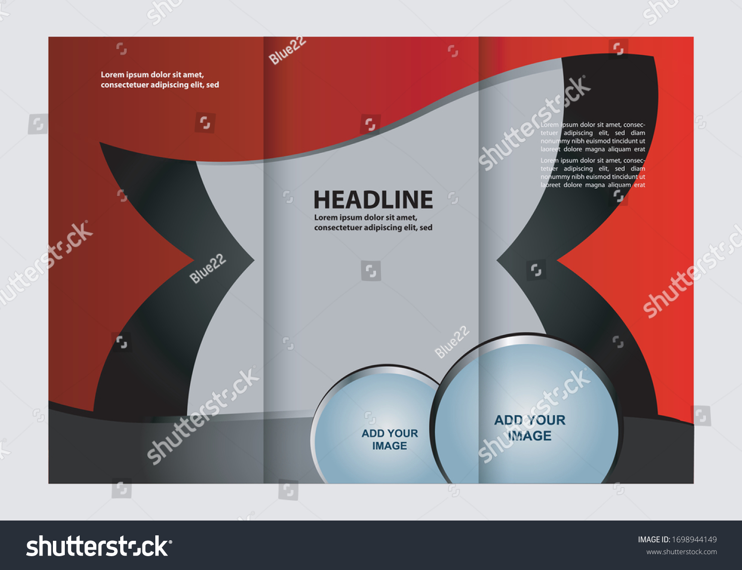 Vector Empty Trifold Brochure Print Template Stock Vector (Royalty Free ...