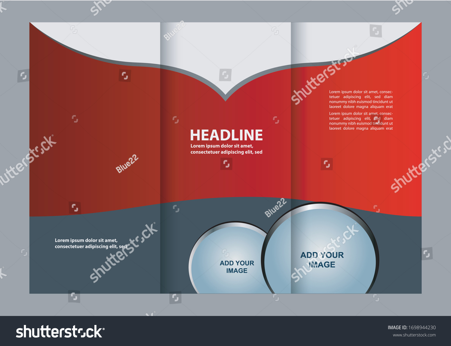 Vector Empty Trifold Brochure Print Template Stock Vector (Royalty Free ...