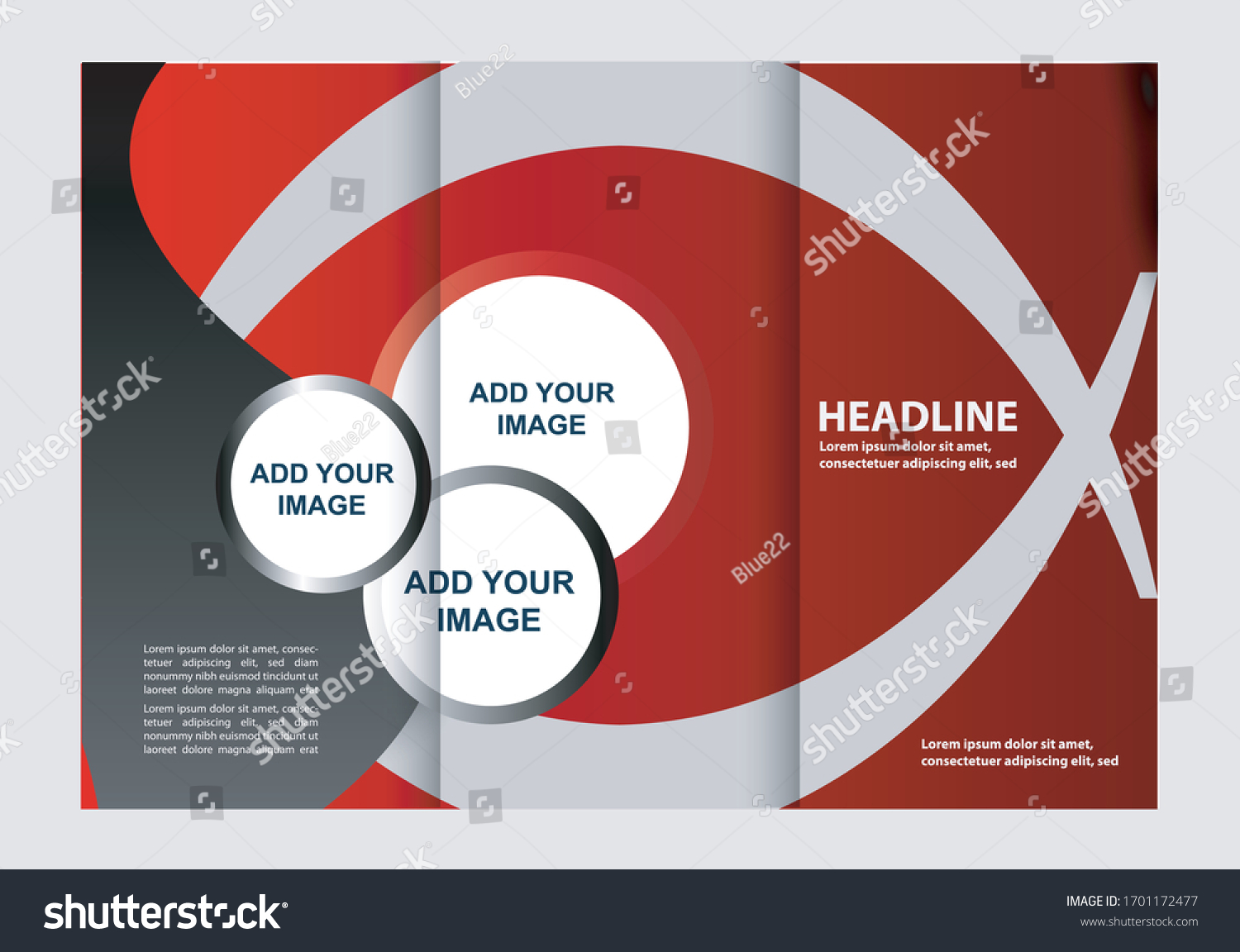 Vector Empty Trifold Brochure Print Template Stock Vector (Royalty Free ...
