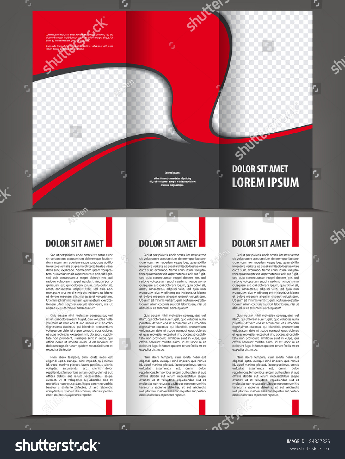 Vector Empty Trifold Brochure Print Template Stock Vector (Royalty Free ...