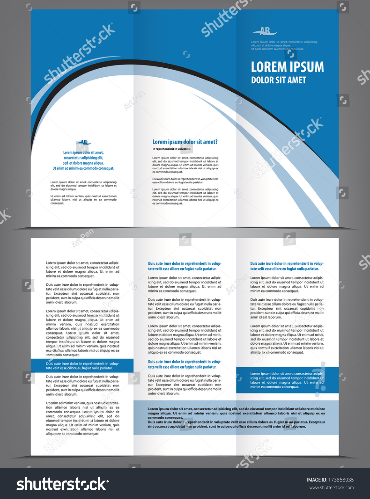 Vector Empty Trifold Brochure Template Design Stock Vector (Royalty ...