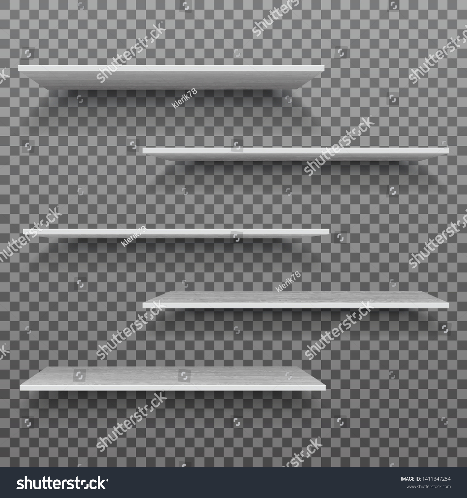 Vector Empty Wooden Shelf Isolated On Stock Vector (Royalty Free ...