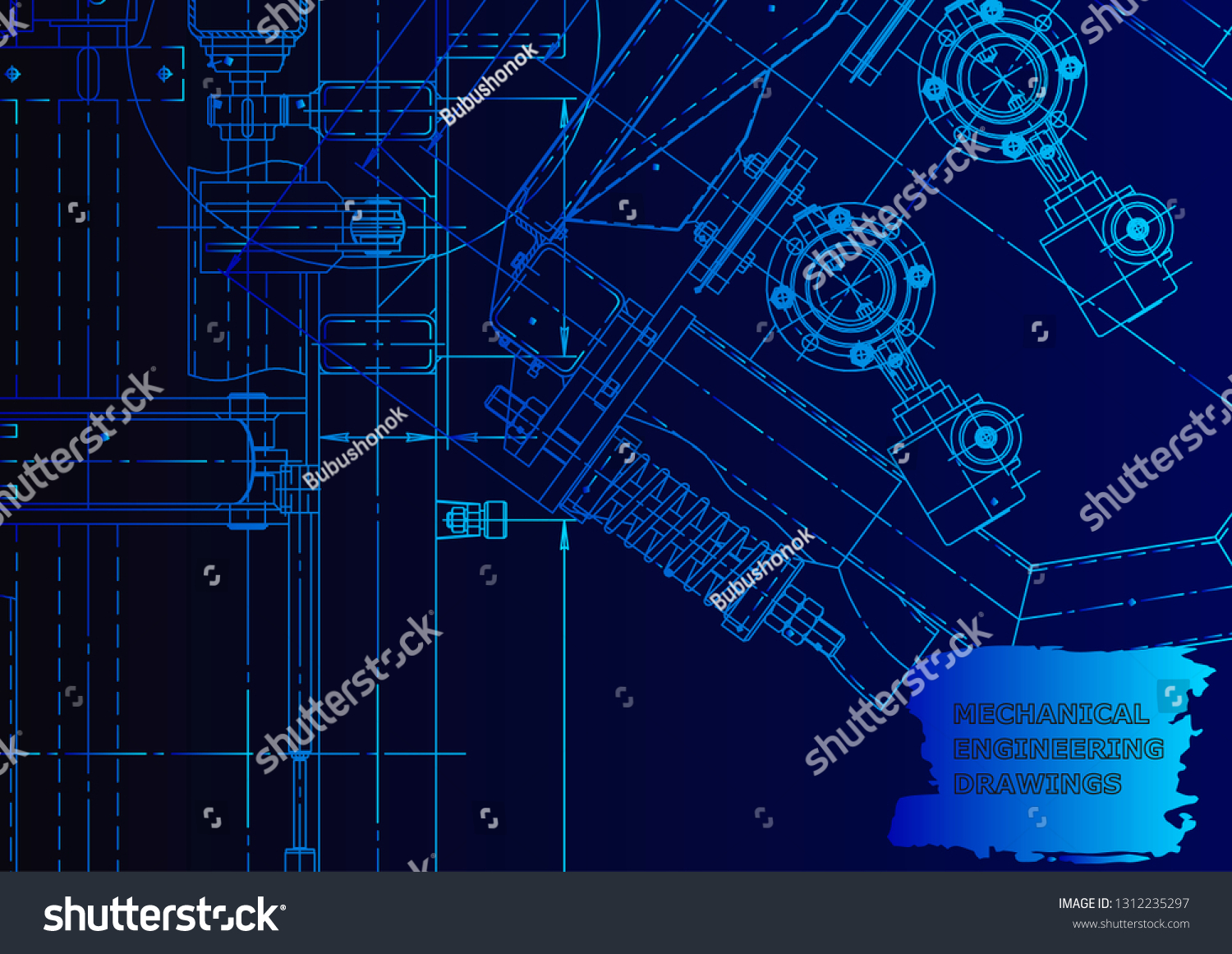 Vector Engineering Illustration Mechanical Engineering Drawing ...