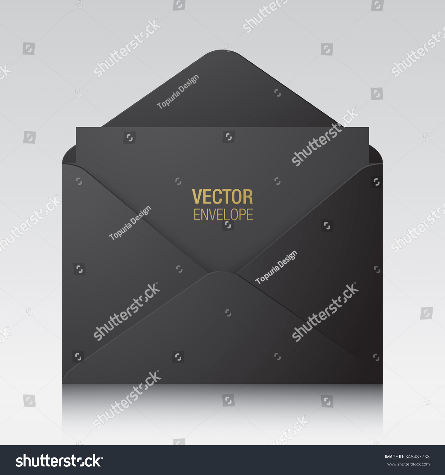 Vector Envelope Black Opened Envelope Isolated Stock Vector (Royalty ...