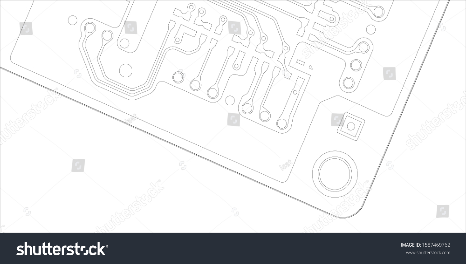 Vector Eps10 White Printed Circuit Board Stock Vector (Royalty Free ...