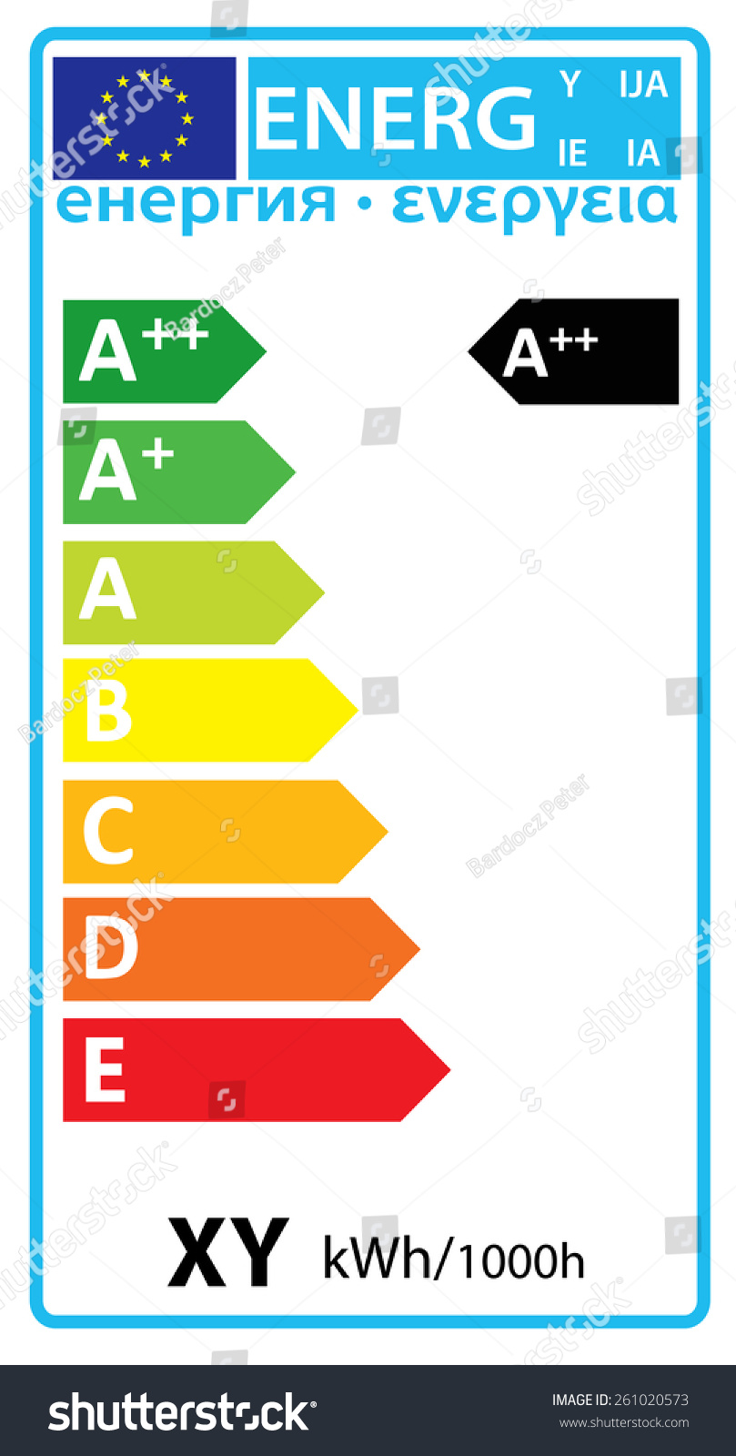 Vector Eu Energy Rating Label Light Stock Vector (Royalty Free ...