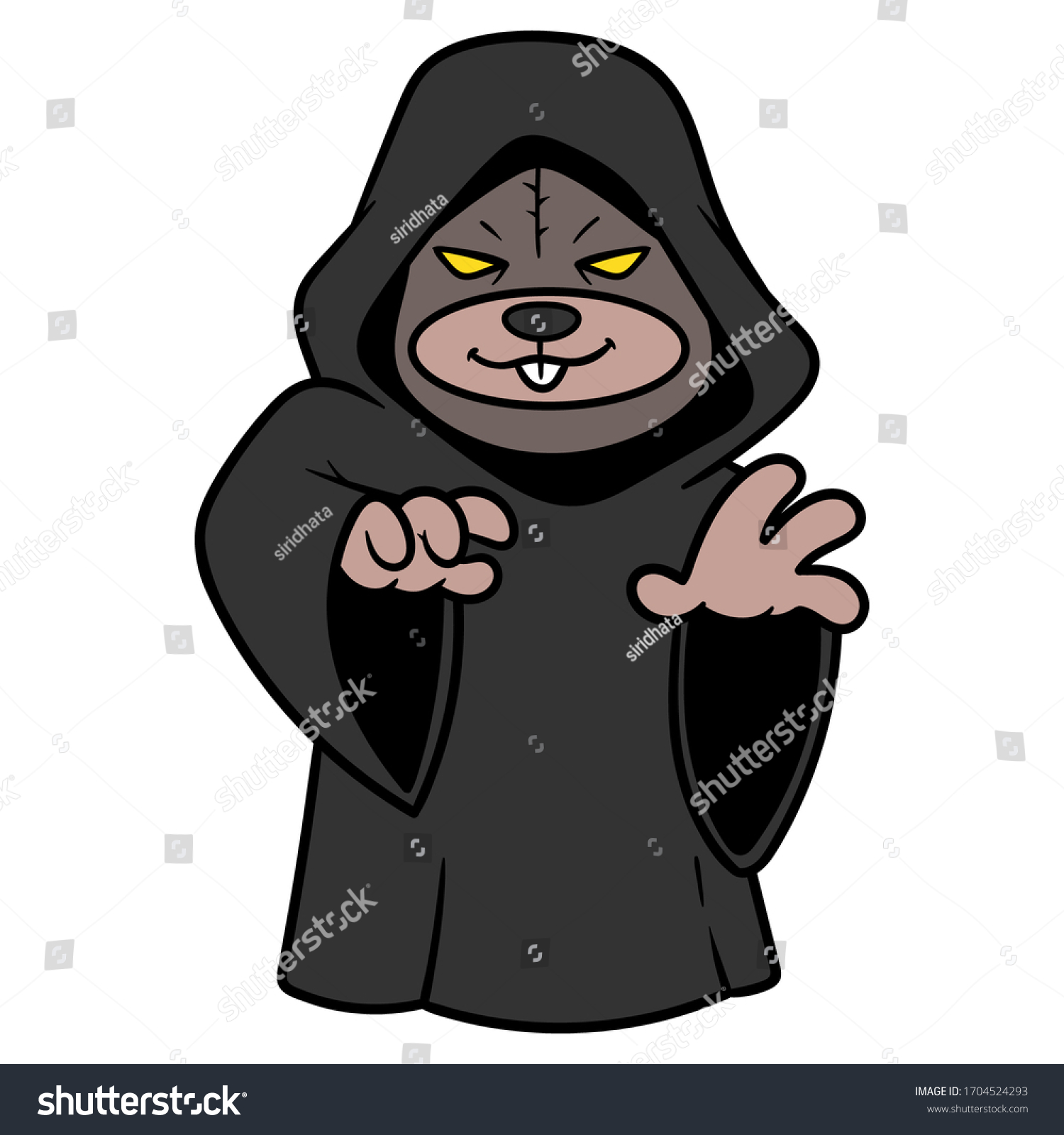 Vector Evil Mole Cartoon Character Illustration Stock Vector (Royalty ...