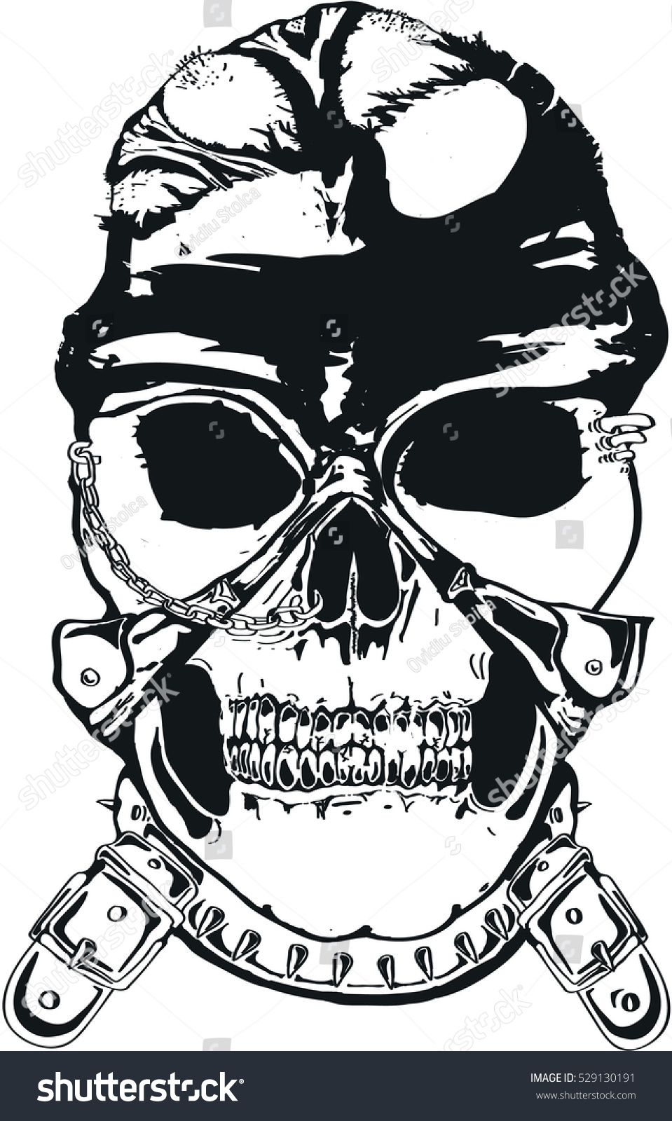 Vector Evil Skull Mask Outline Editable: เวกเตอร์สต็อก (ปลอดค่า ...