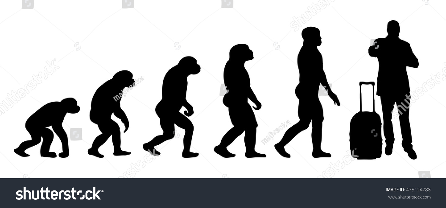 Vector Evolution Travel Silhouette On White Stock Vector (Royalty Free ...