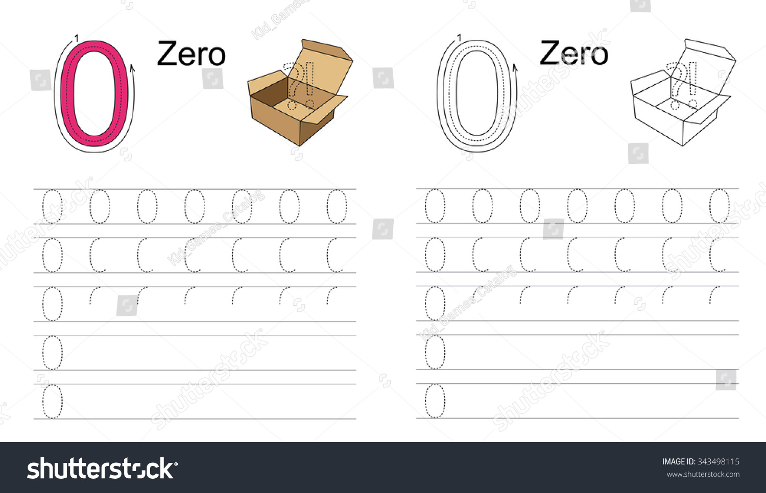 Vector Exercise Illustrated Alphabet Learn Handwriting 스톡 벡터(로열티 프리 ...