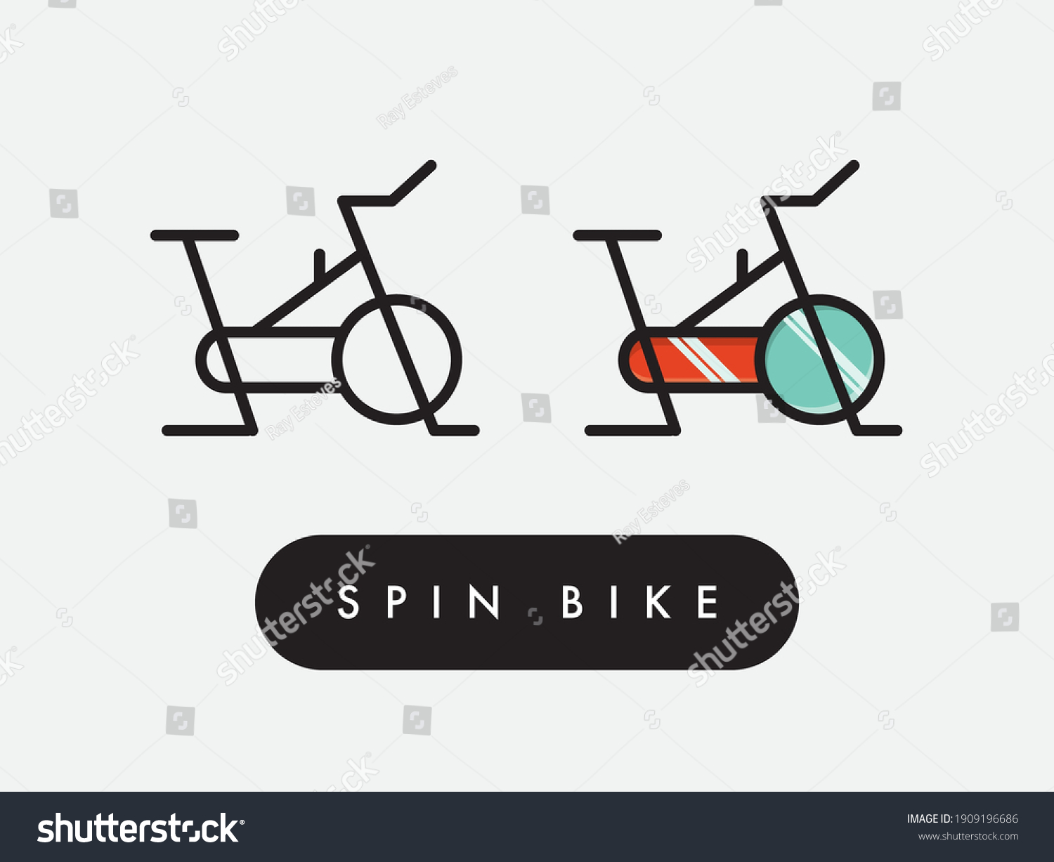 Vector Exercise Spin Bike Icon Illustration Stock Vector (Royalty Free ...