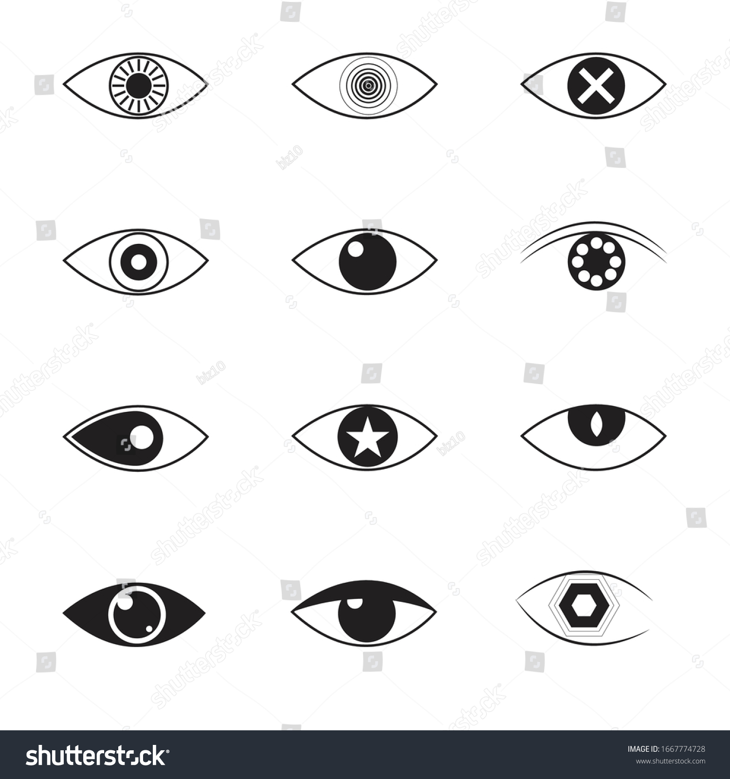 Vector Eye Drawings On White Background Stock Vector (Royalty Free ...