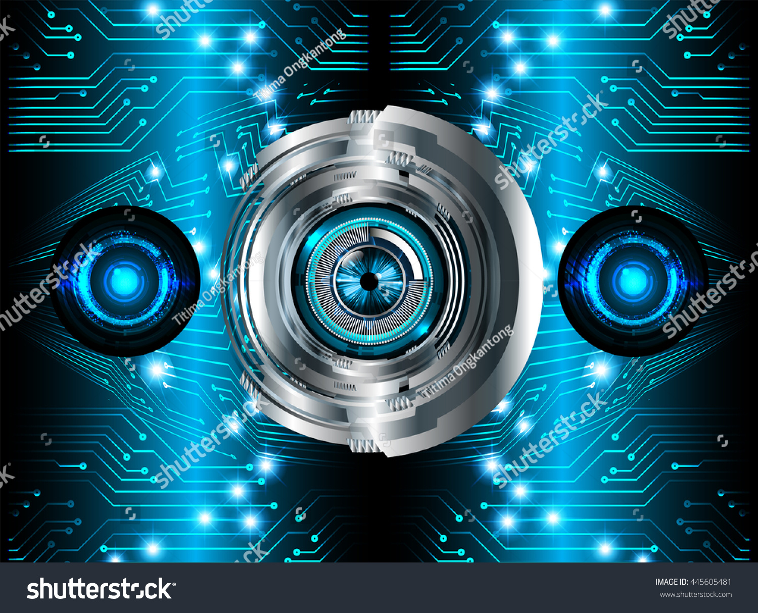 Vector Eyeball Future Technology Security Concept Stock Vector (Royalty ...