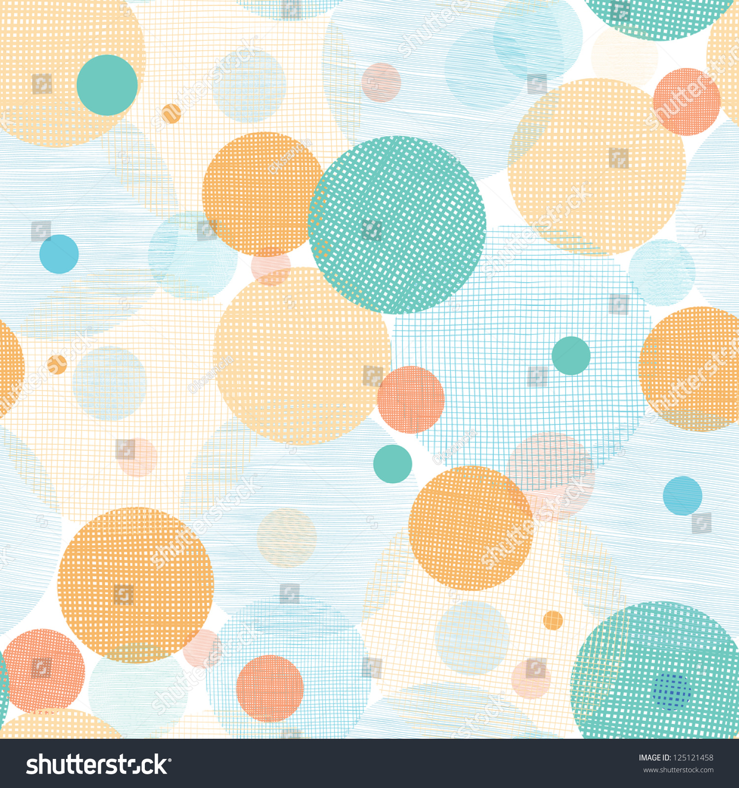 Vector Fabric Circles Abstract Seamless Pattern 스톡 벡터 125121458 ...