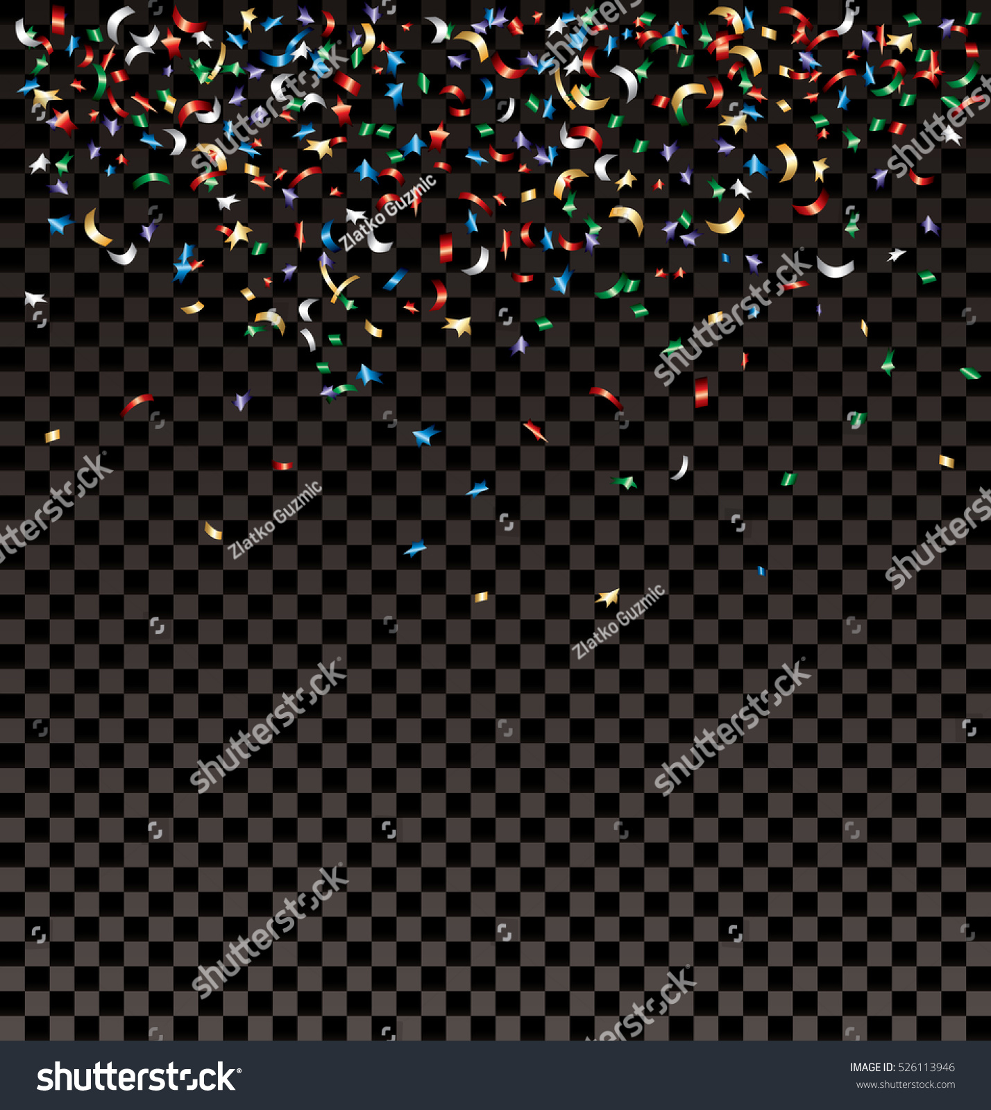 Vector Falling Confetti On Transparent Background Stock Vector (Royalty ...