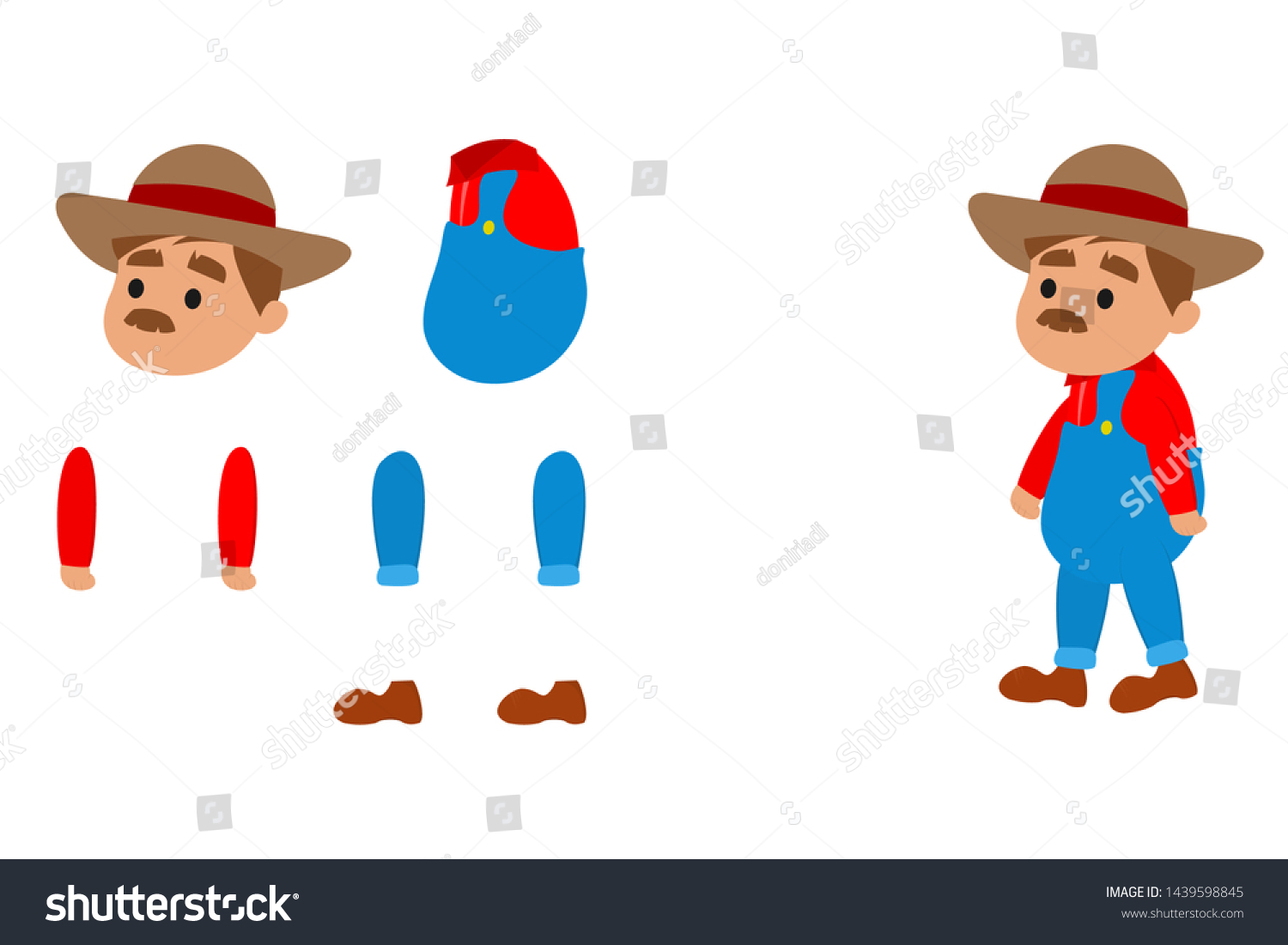 Vector Farmer Character 2d Game: vector de stock (libre de regalías ...