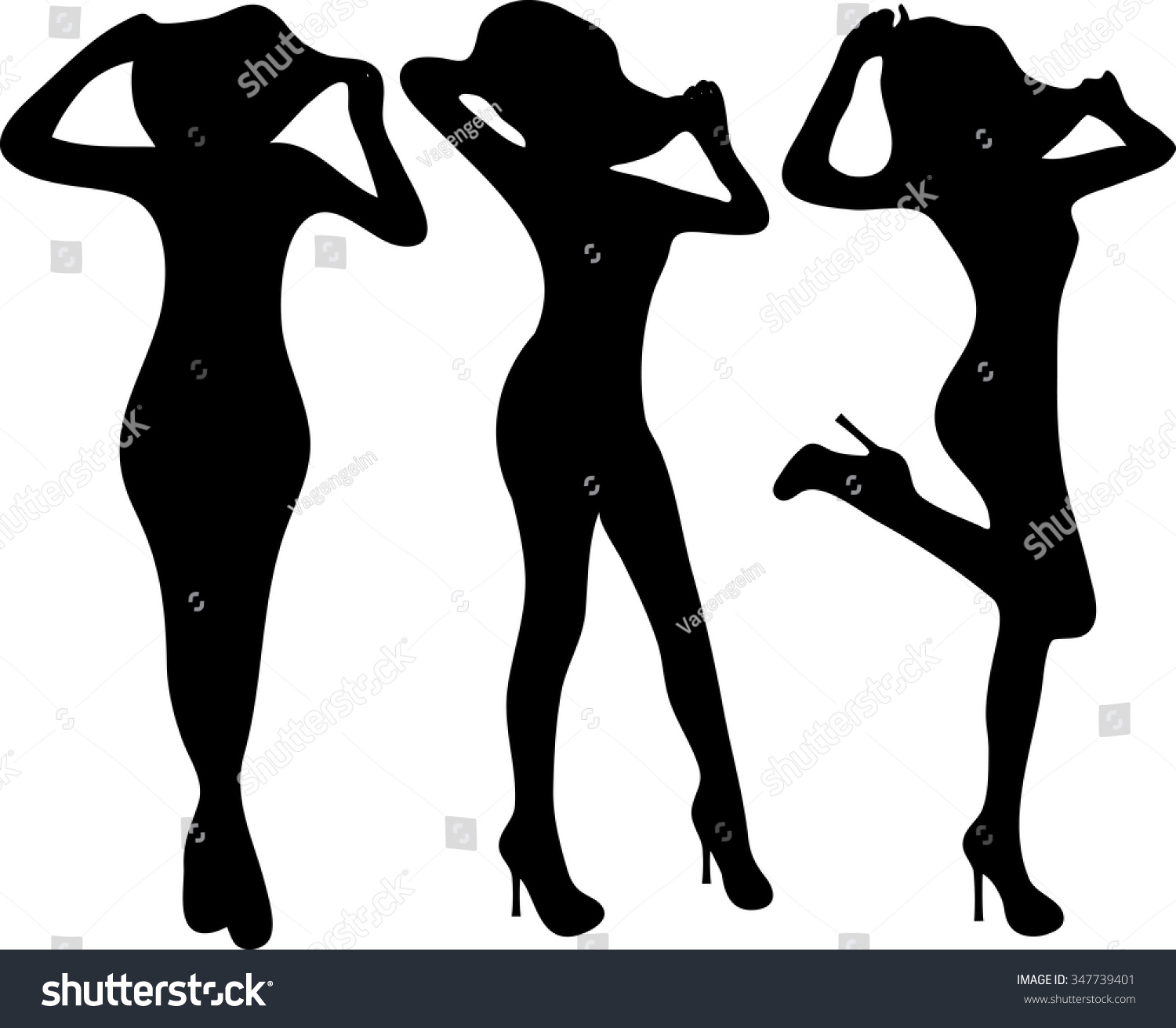 Vector Fashion Model Silhouettes Set Design Stock Vector (Royalty Free ...