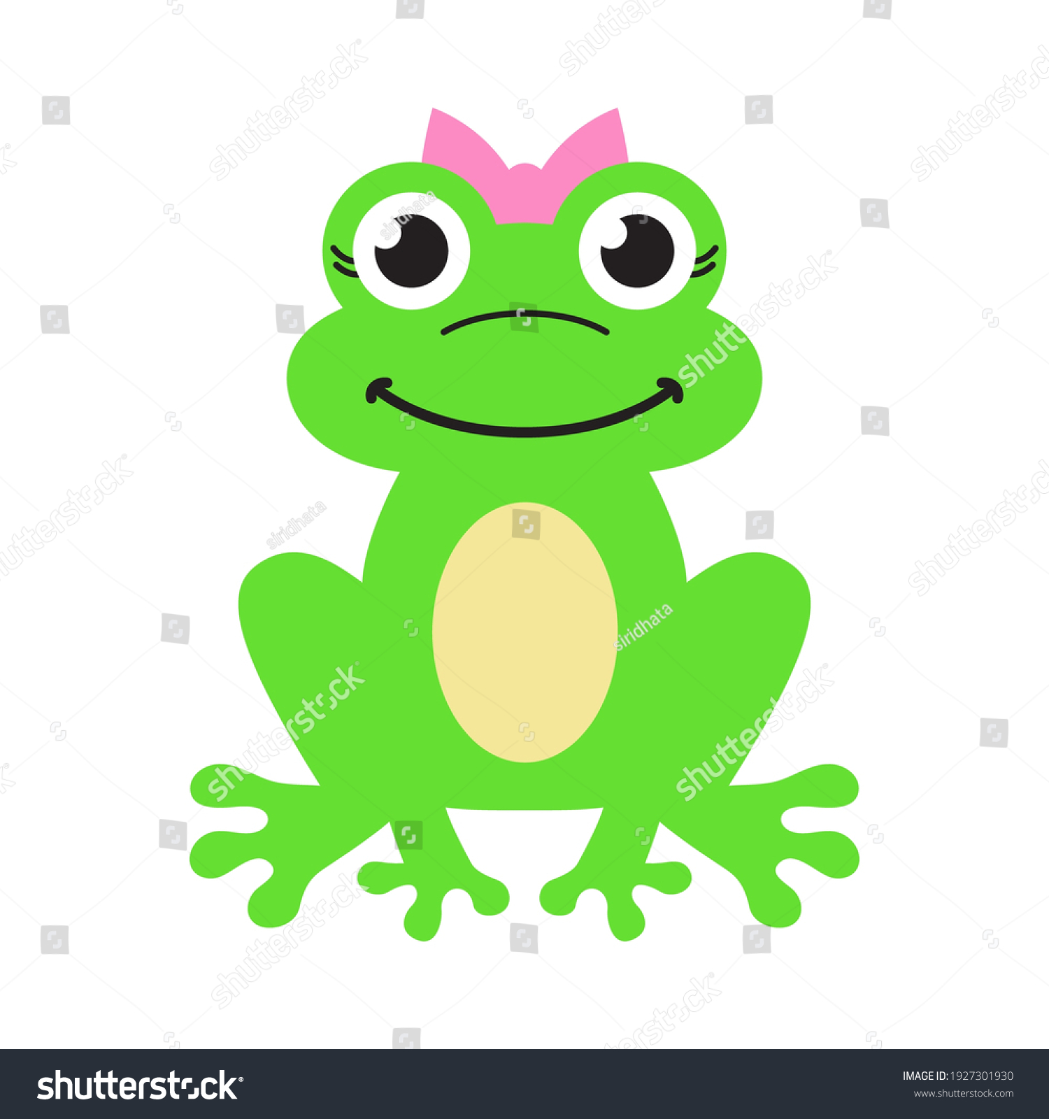 Ilustración plana de rana vectorial femenina: vector de stock (libre de ...