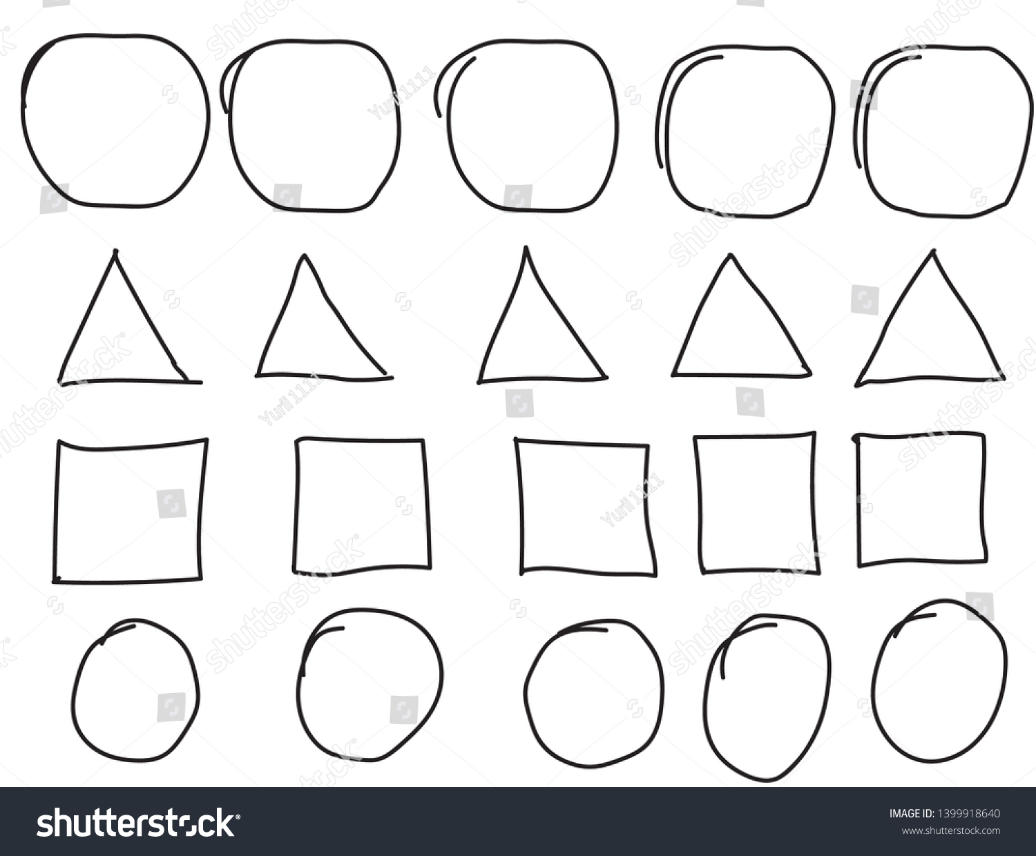 Vector Figures Drawings On White Background Stock Vector (Royalty Free ...