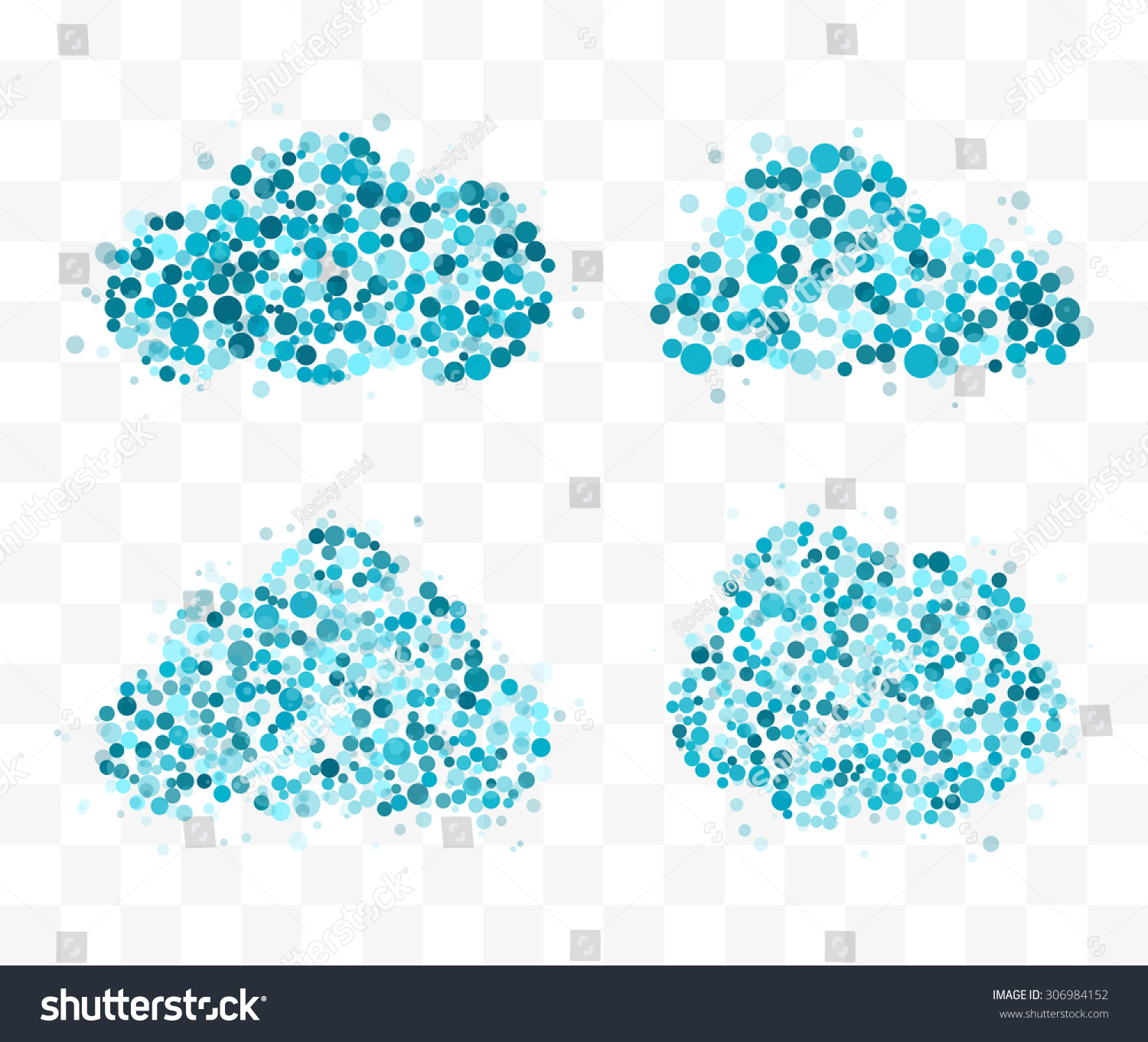Vector File Set Clouds Differentsized Dots Stock Vector (Royalty Free ...