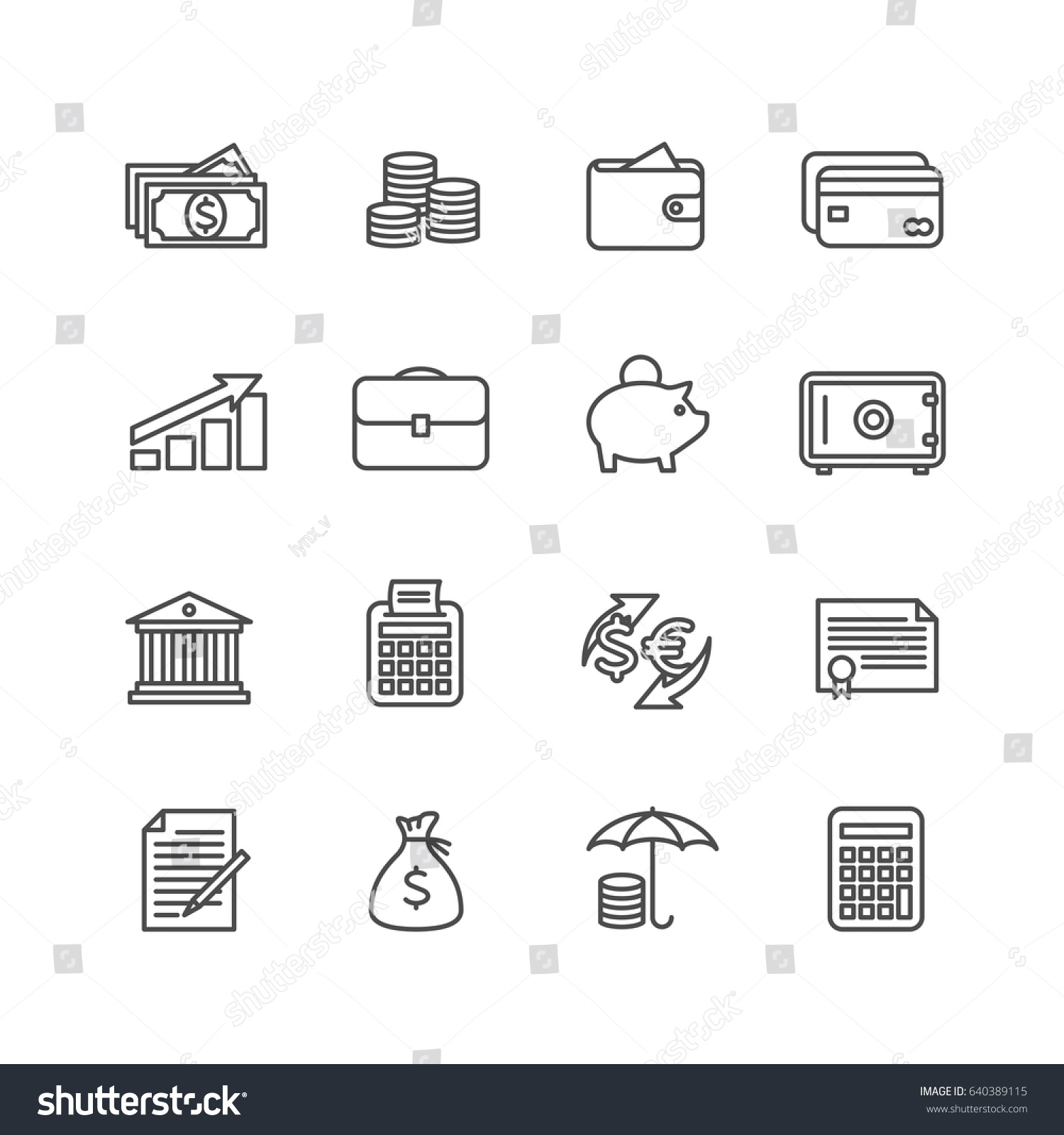 Vector Finance Pictograms Stock Vector (Royalty Free) 640389115