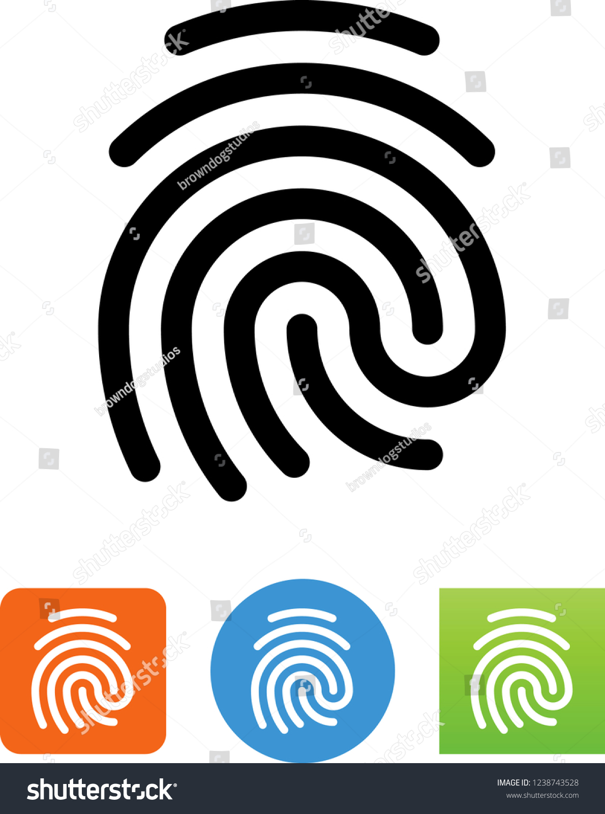 Vector Fingerprint Identification Icon: เวกเตอร์สต็อก (ปลอดค่าลิขสิทธิ์ ...