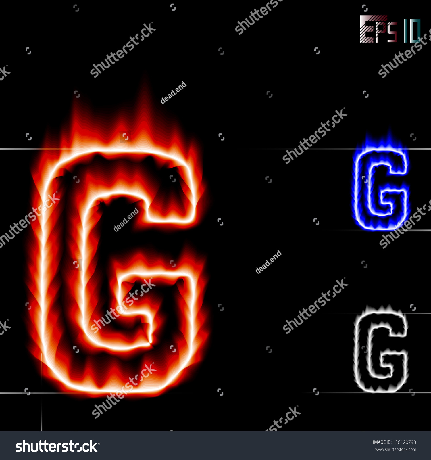 Vector Fire Letter G: vector de stock (libre de regalías) 136120793 ...