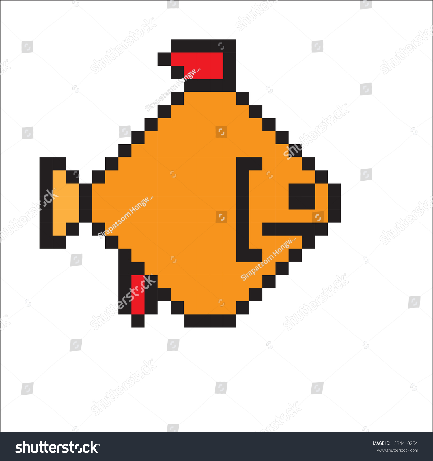 Vector Fish Pixel Art Cartoon Stock Vector (Royalty Free) 1384410254