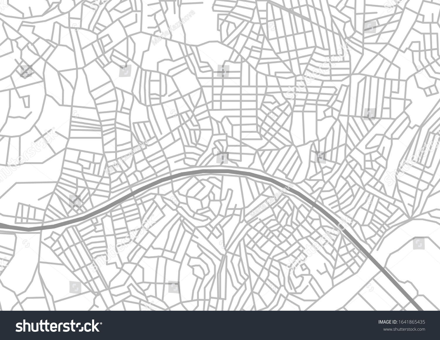 Vector Flat Abstract City Map Geographical: vector de stock (libre de ...